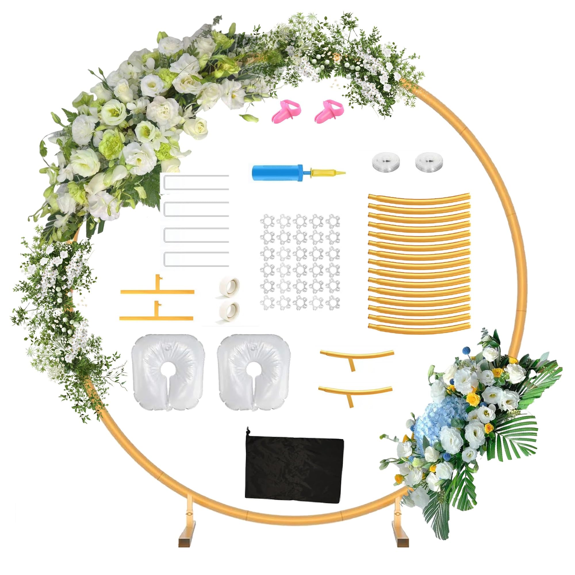 Amazon.com: TESSTSY 7.2FT Round Backdrop Stand, Metal Circle Balloon ...