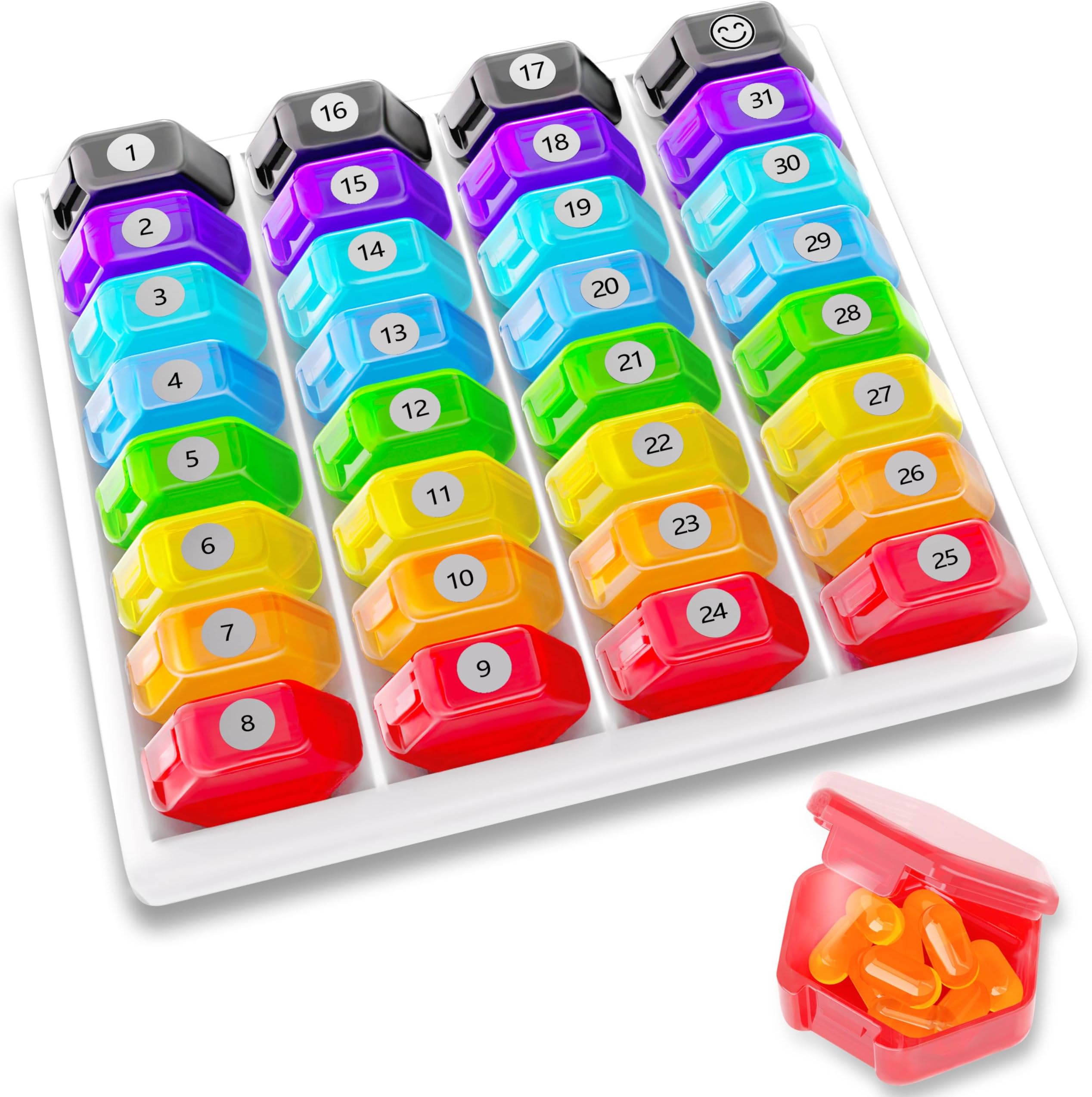Amazon.com: XL Monthly Pill Organizer 2 Times A Day, AM/PM One Month ...