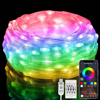 Amazon.com: Electight RGB-IC Smart String Lights 16FT/5M [APP & Remote ...