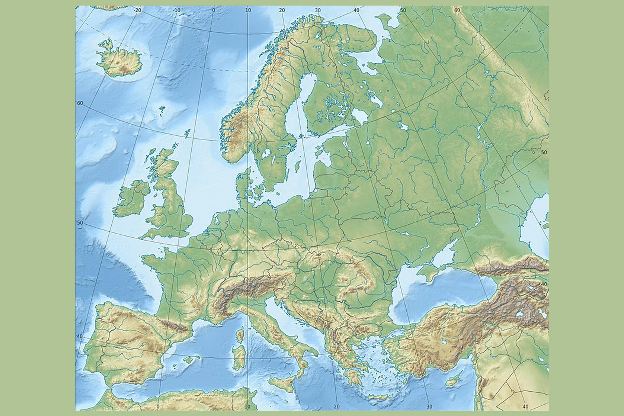 Europe Elevation Map