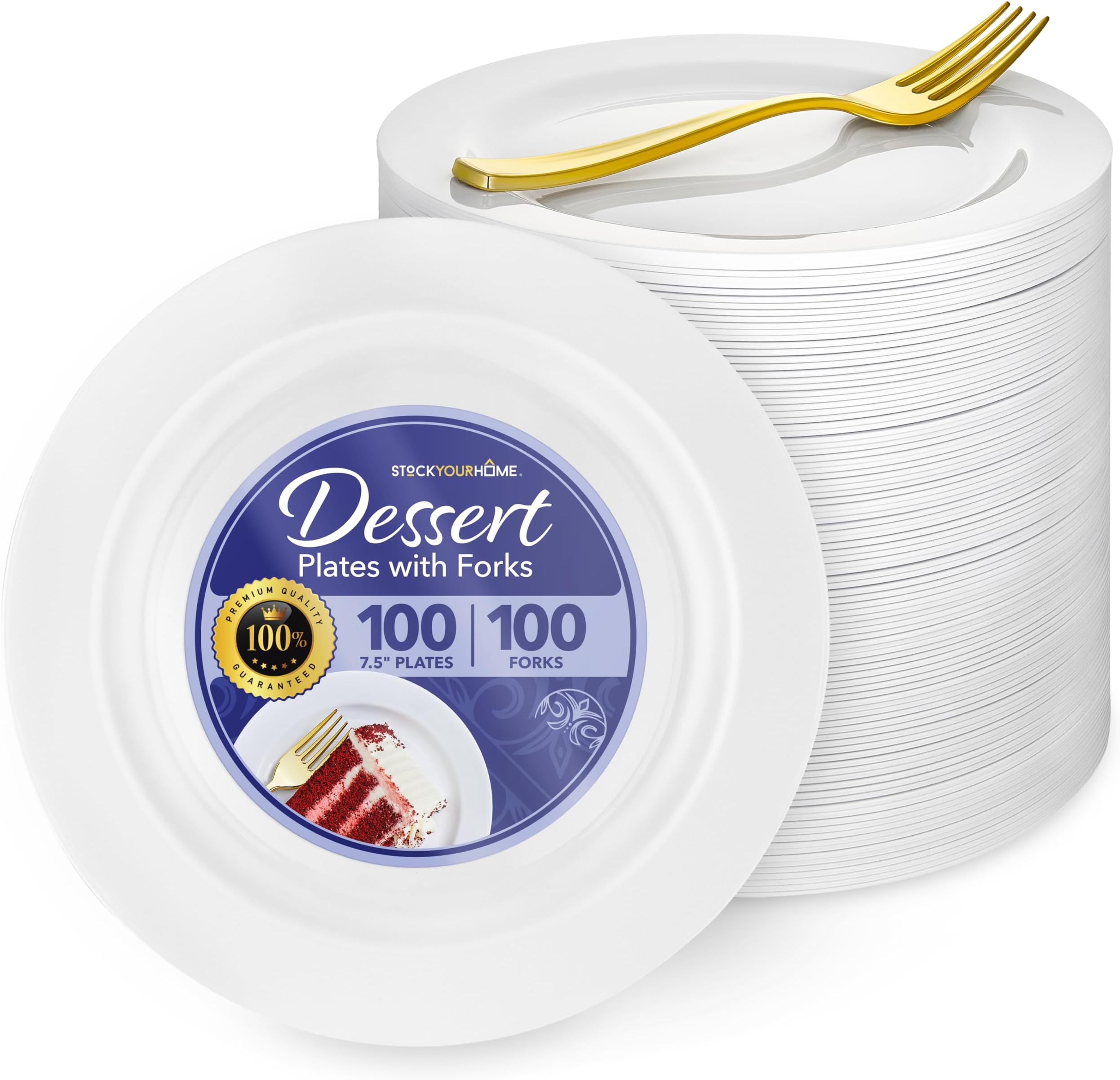 Amazon.com: Okllen 200 Pack Disposable Plastic Plates for Party, 7 inch ...