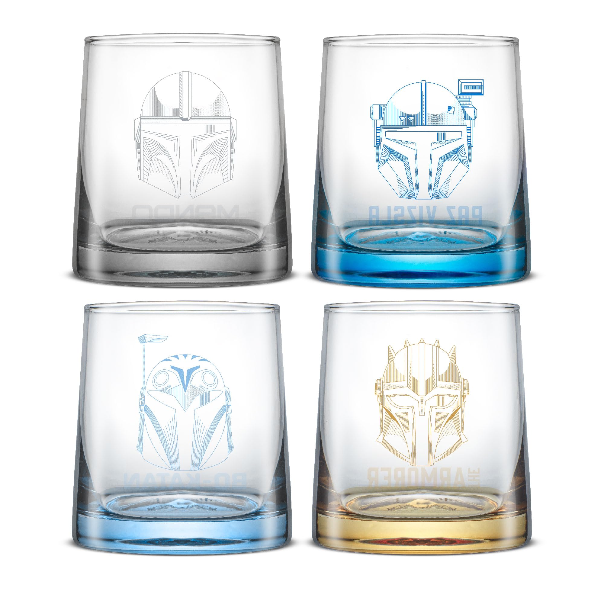Amazon.com | JoyJolt Star Wars The Mandalorians Short Drinking Glasses ...