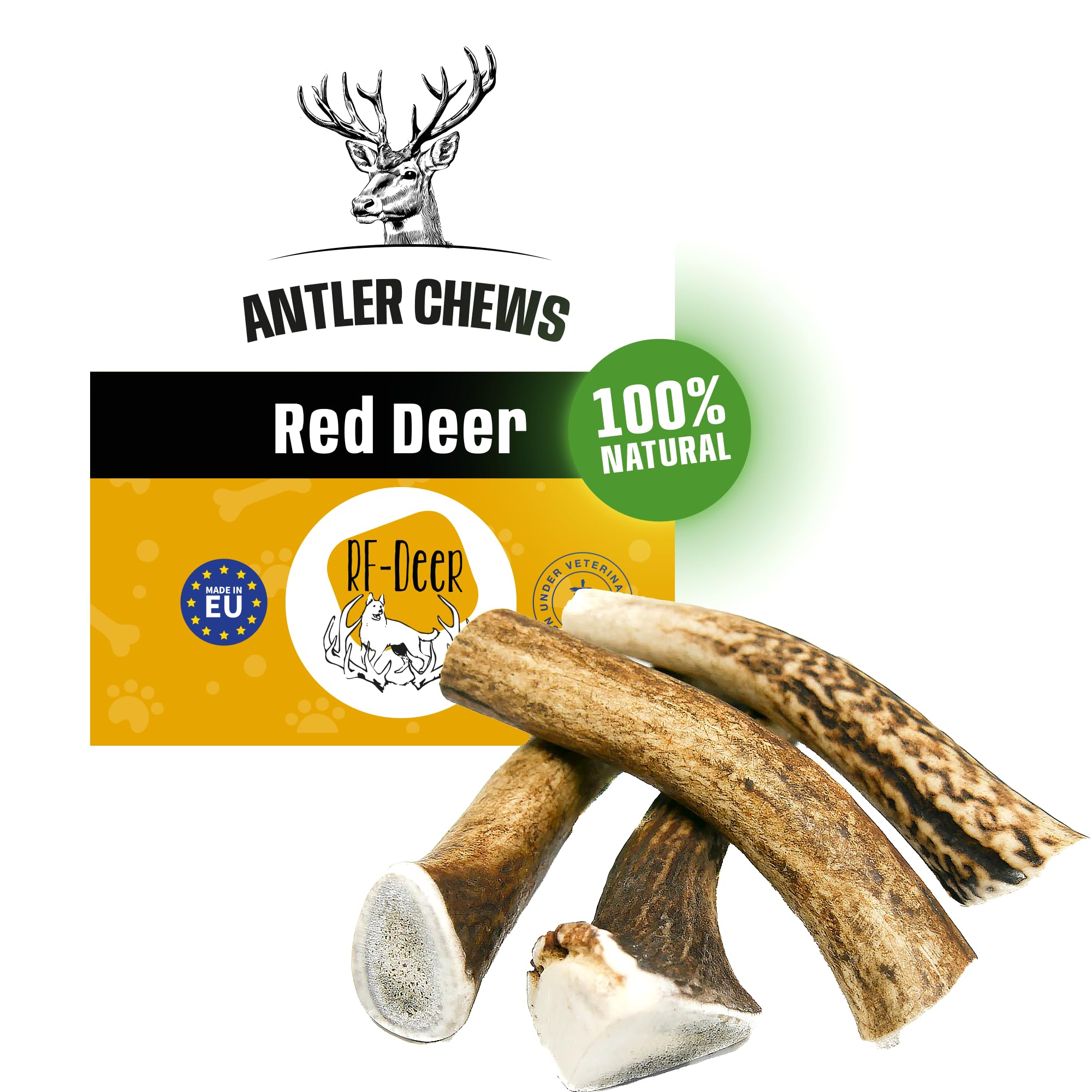 RF - Deer Antlers for dogs HARD Size XS - 5 PIECES - Natural Deer ...