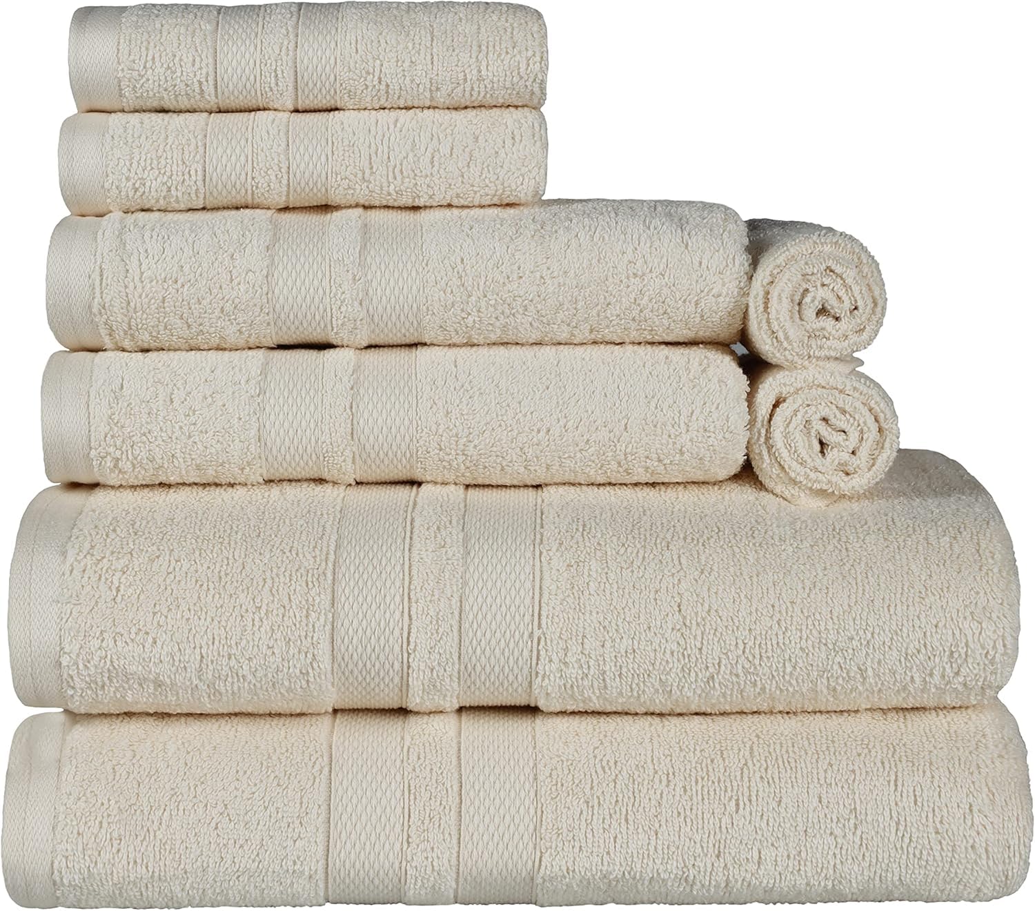 Amazon.com: Superior Ultra-Soft 8-Piece Cotton Towel Set, Includes 2 ...