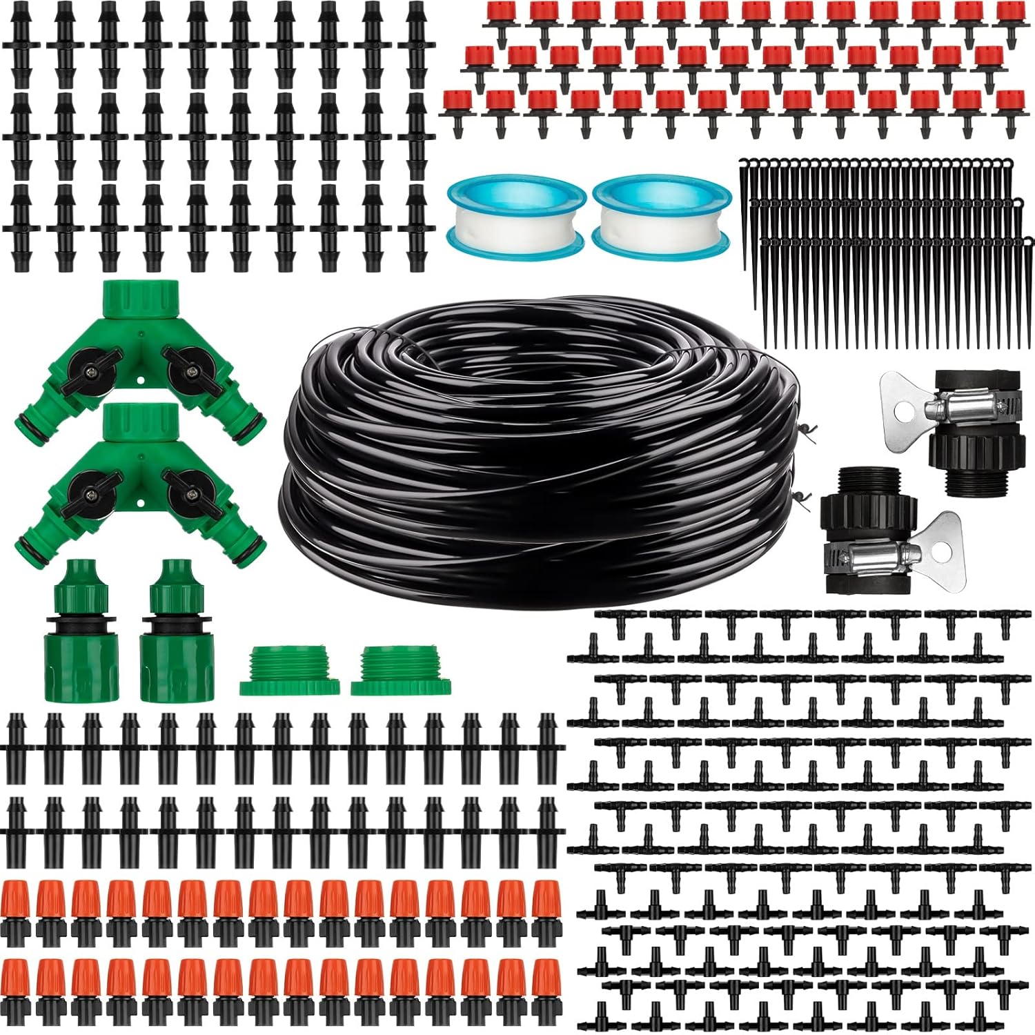 Amazon.com : 2 Sets 131 ft Drip Irrigation Kit Garden Irrigation System ...