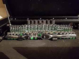 Olsa Tools Portable Socket Organizer Tray | Red Rails Black Clips ...