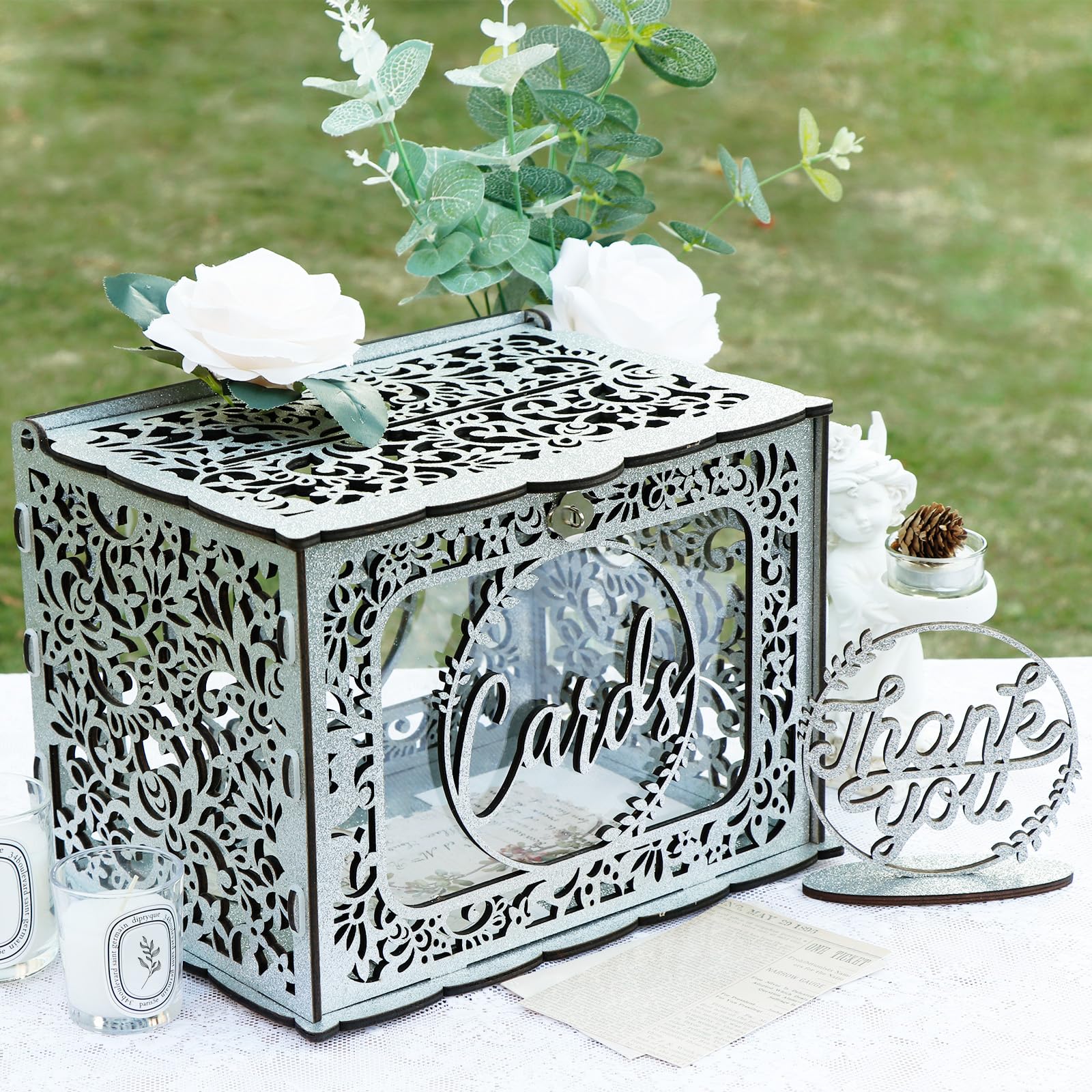 Silver Wedding Card Box Gift