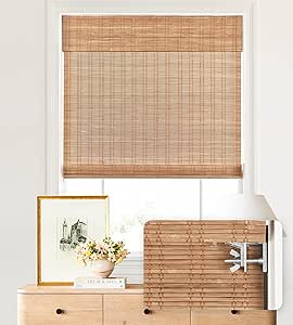 Amazon.com: LazBlinds No Tools No Drill Cordless Bamboo Roman Shades ...