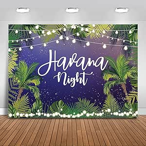 Amazon.com : Mocsicka Havana Night Backdrop Summer Tropical Palm Leaves ...