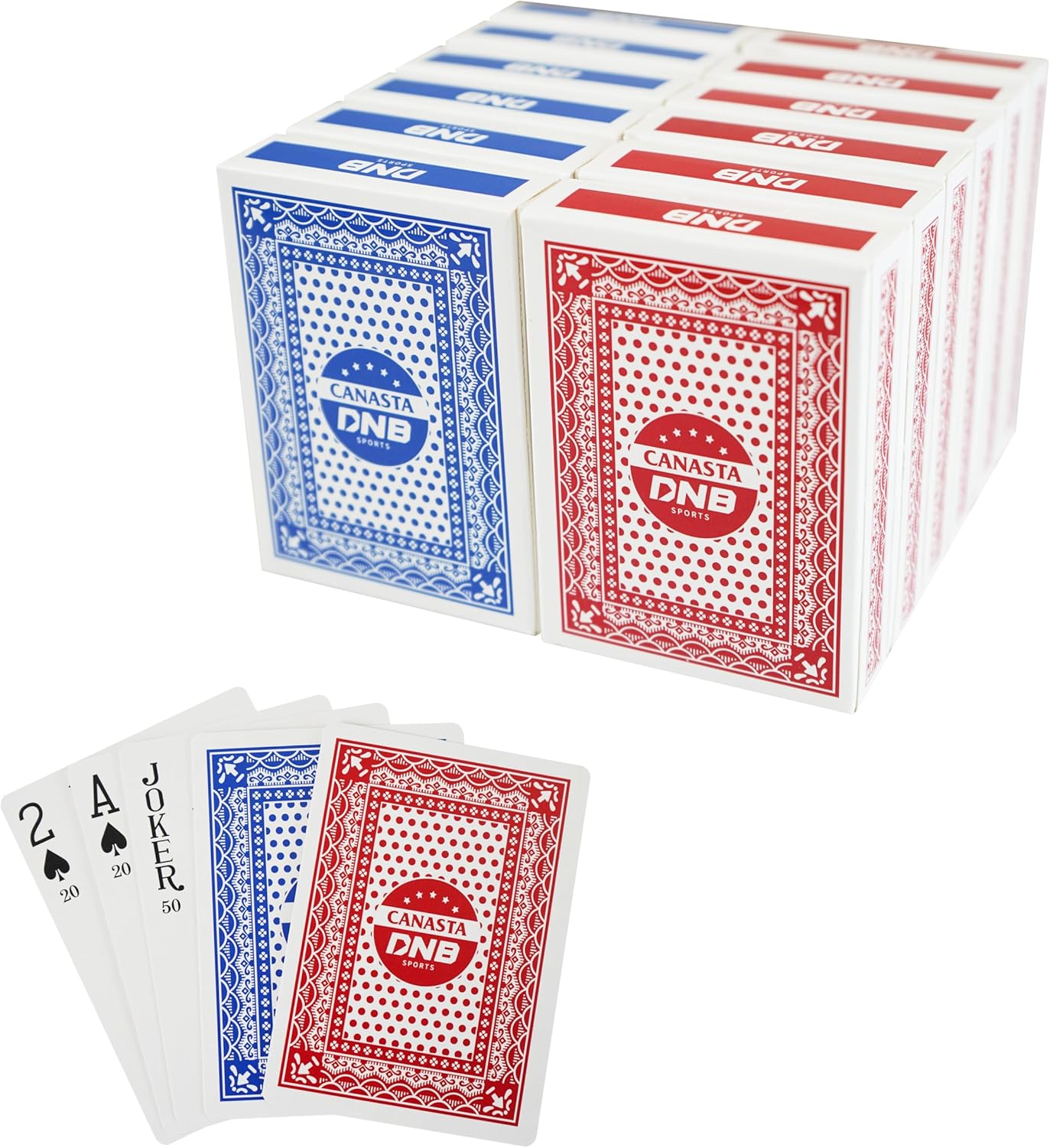 Amazon.com: DNB 12 Deck Canasta Cards - 6 Decks Blue and 6 Decks Red ...