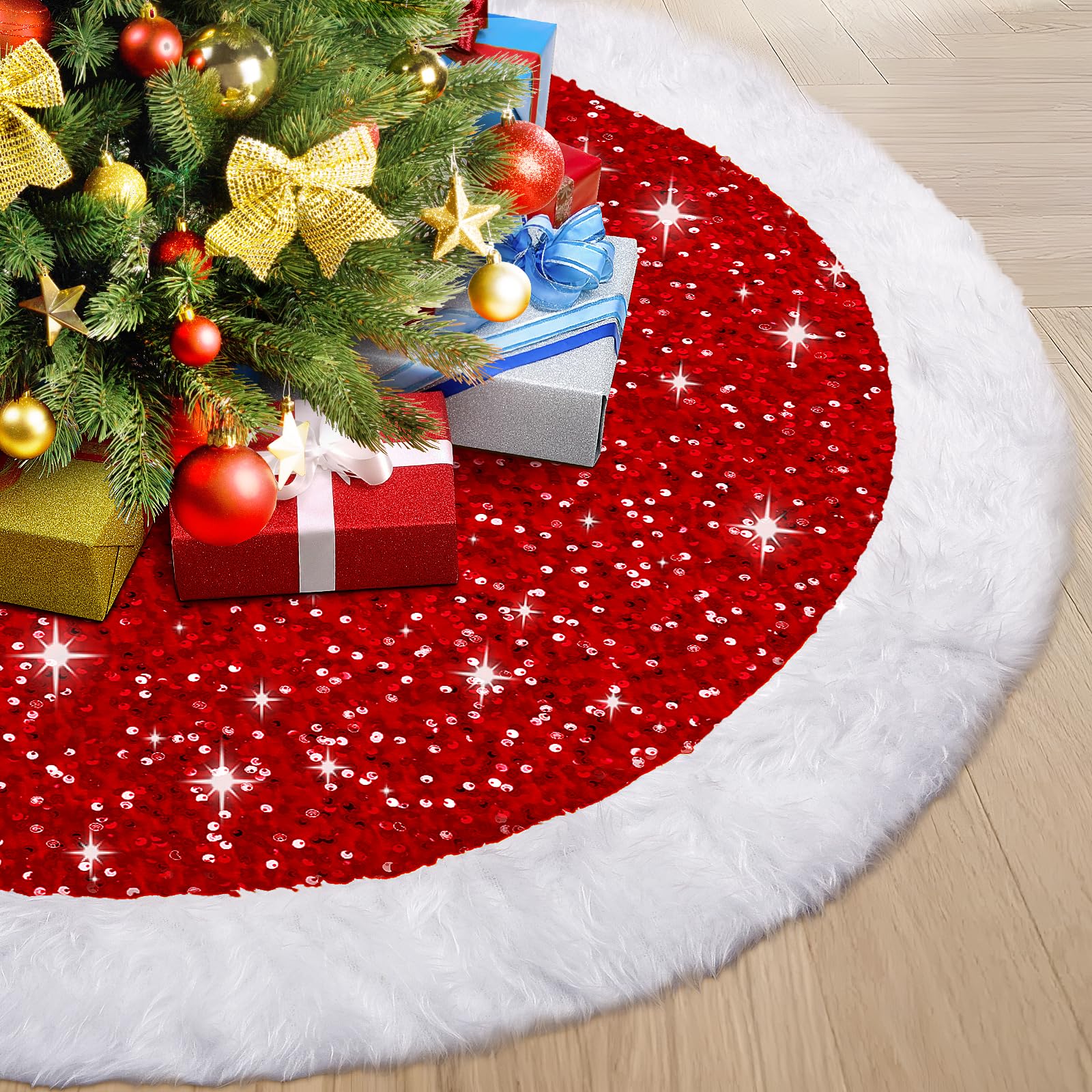 Amazon.com: EverMerry Christmas Tree Skirt, Christmas Skirt Tree for ...