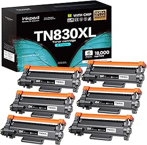 Amazon.com: TN830XL Toner Cartridges 6 Pack (with Chip) Replacement for Brother TN 830 XL TN830 ...
