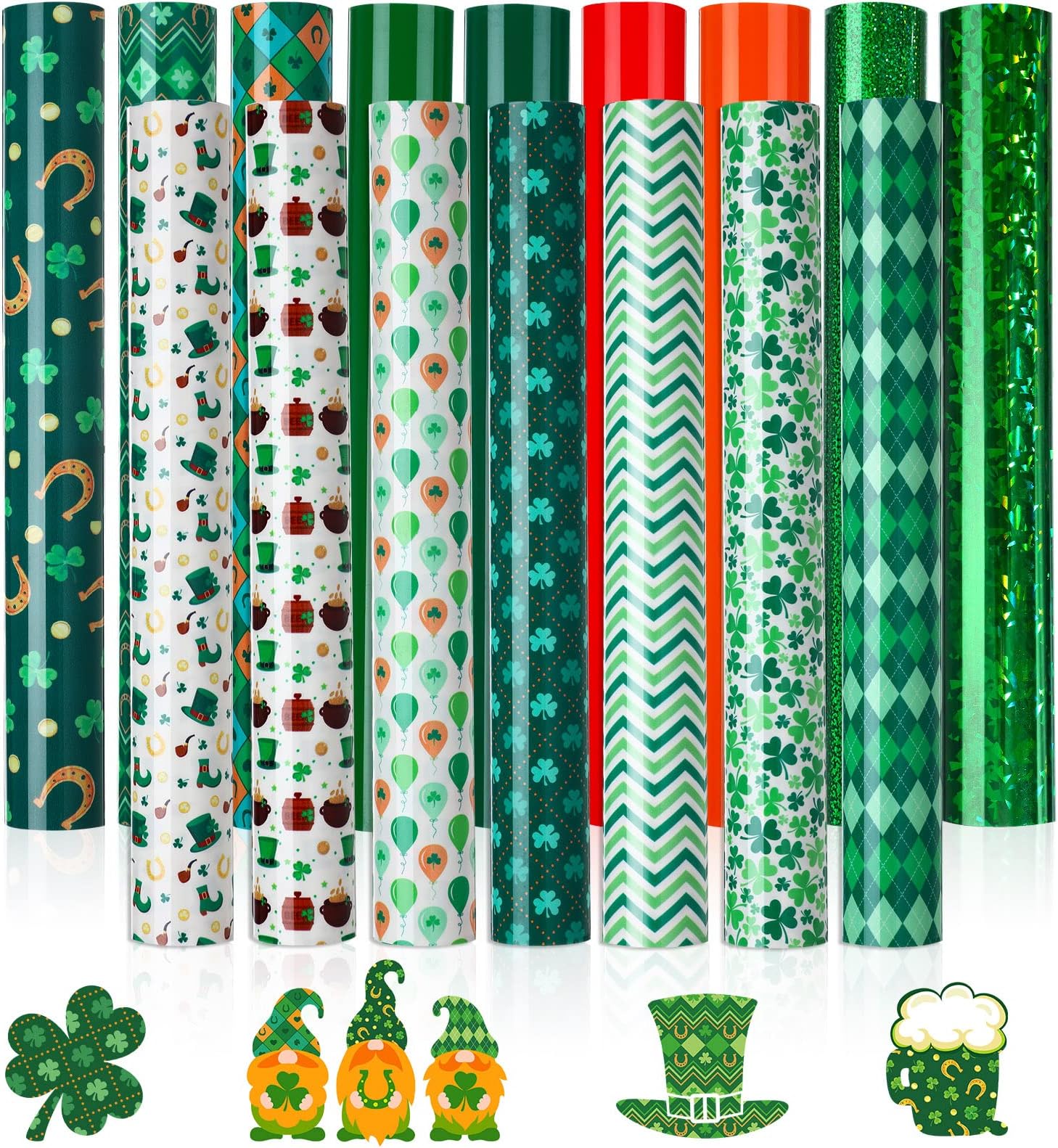 Amazon.com: Tintnut Green HTV Heat Transfer Vinyl - 18 Sheets 12" x 10 ...