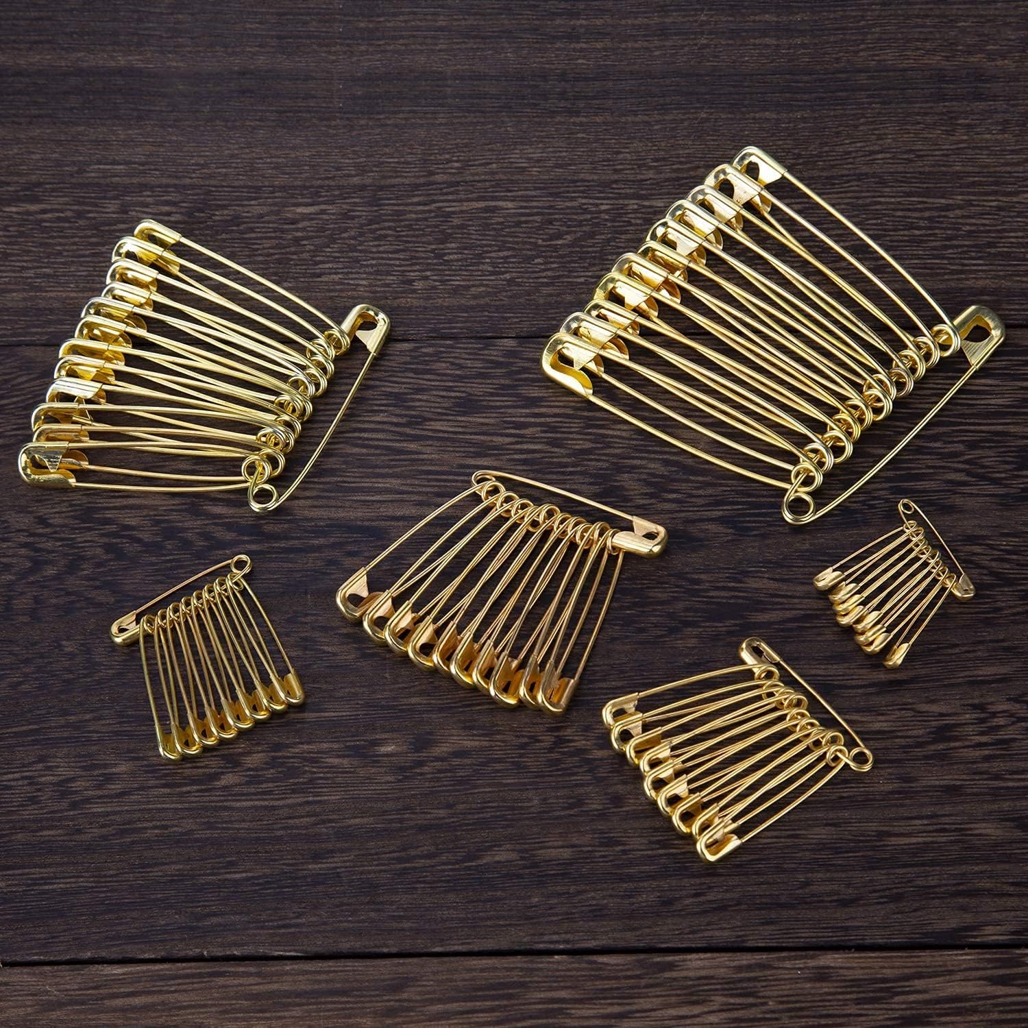 250 Pieces Safety Pins 6 Sizes Durable Large and Small Safety Pins for ...
