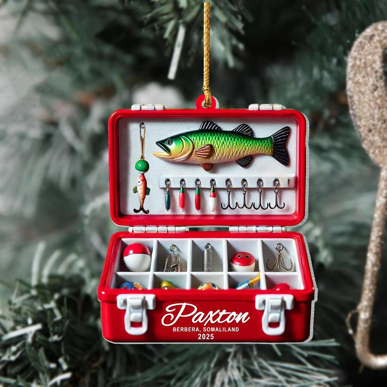Amazon.com: UrbanNEST Personalized Fishing Ornament, Fishing Ornaments ...