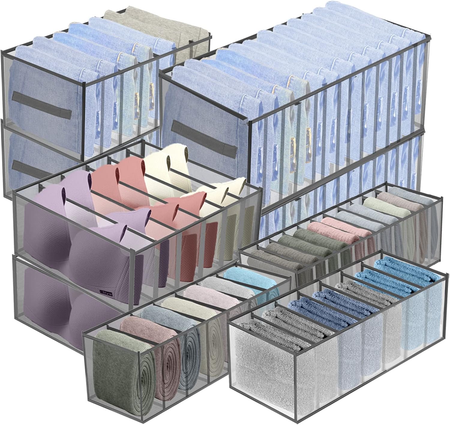 Amazon.com: Sawjut 9 Packs Wardrobe Clothes Organizer, 6/7/9/11/12 ...