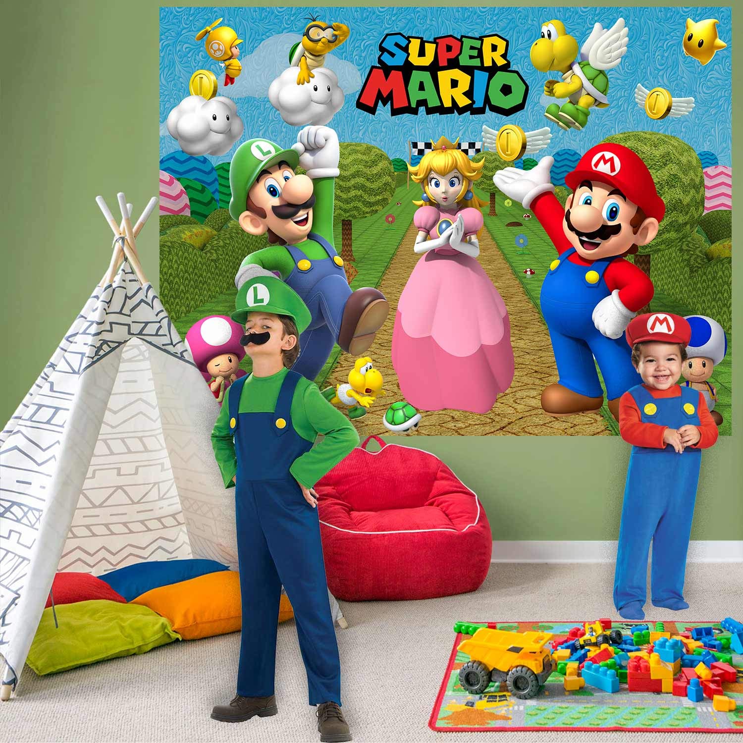 Mario Backdrop | Super Mario Backdrop | Princess Peach Backdrop Super ...