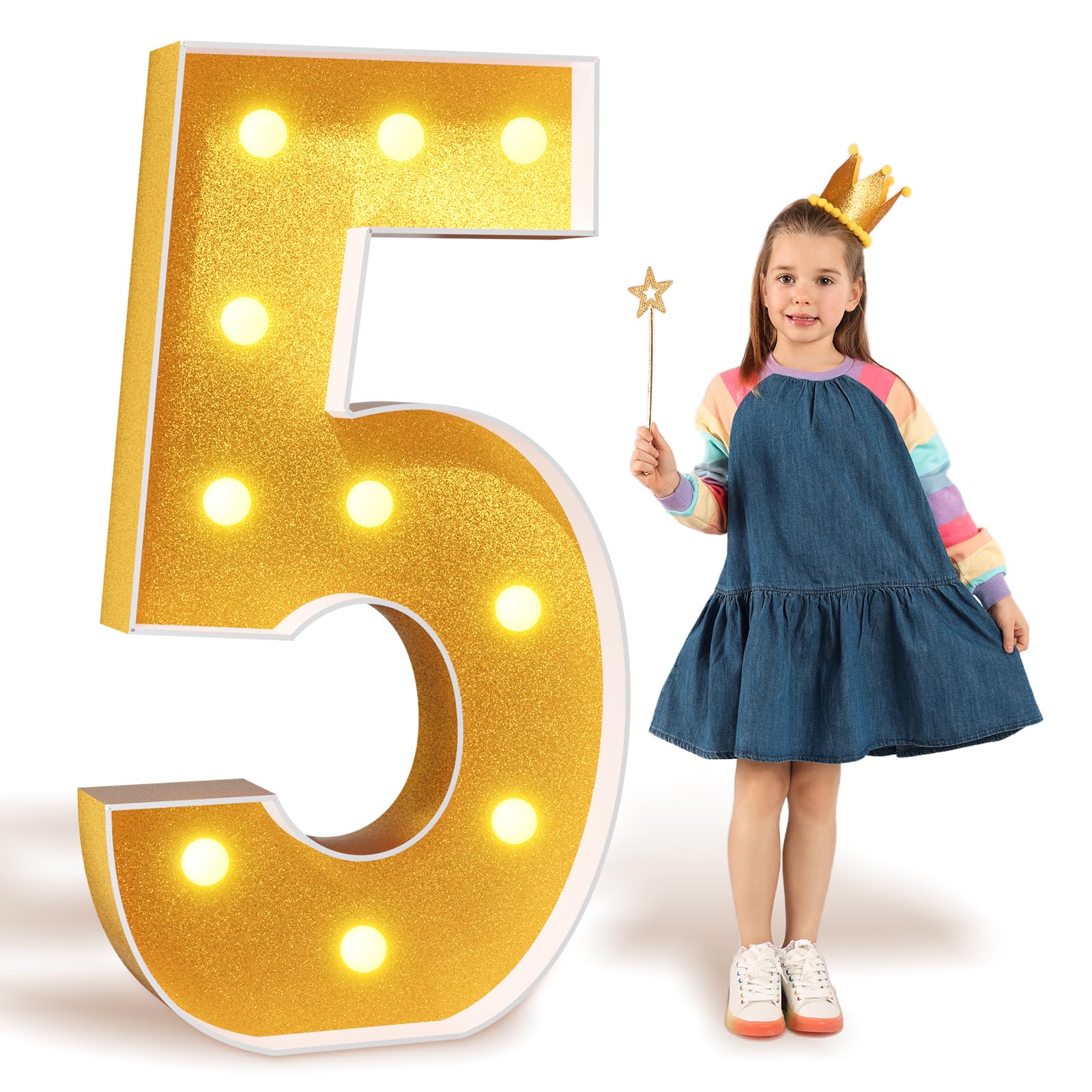 Snapklik.com : Imprsv Marquee Numbers Gold Party Decoration: 4 Feet ...