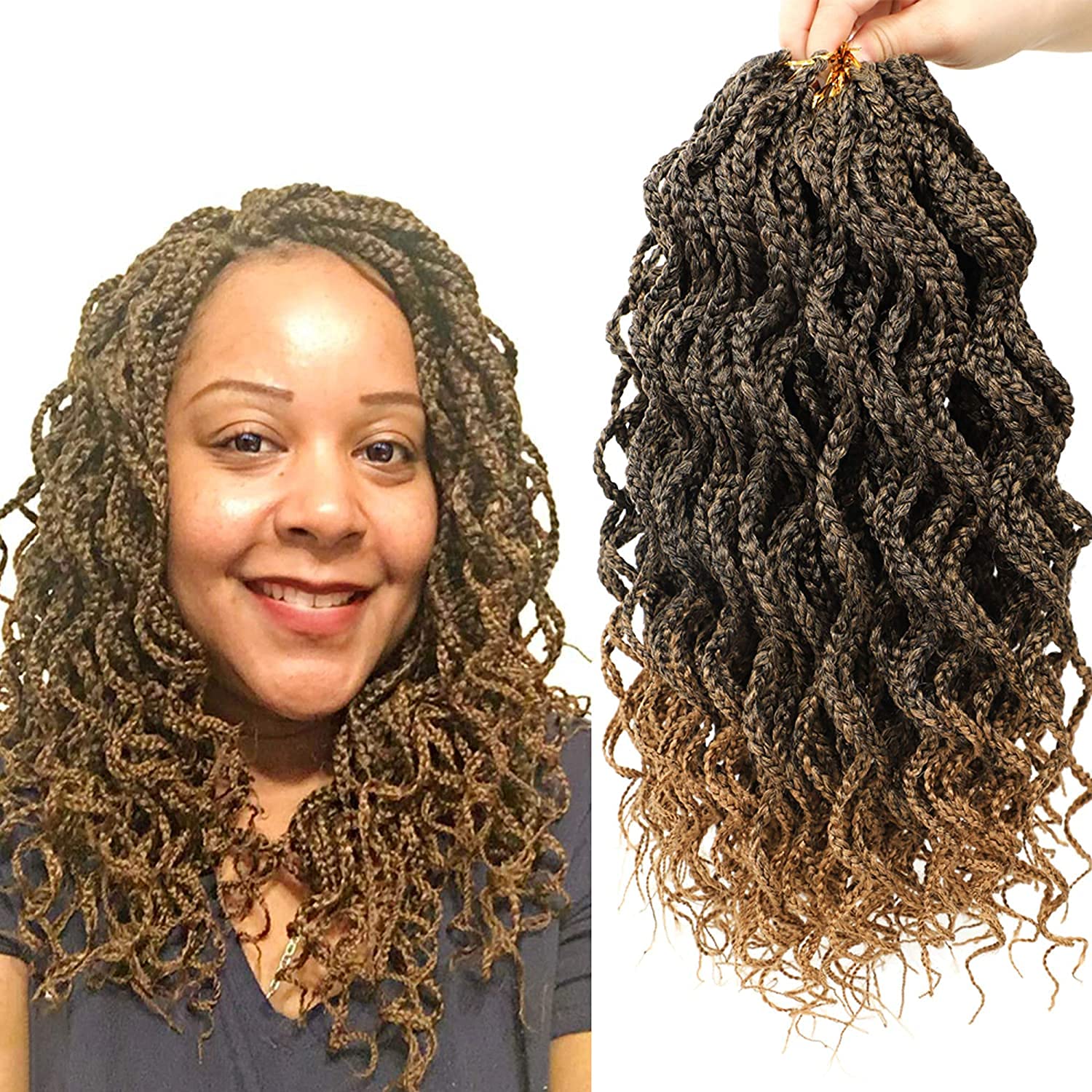 Amazon.com : 14 Inch 6 Packs Goddess Box Braids Crochet Hair for Black ...