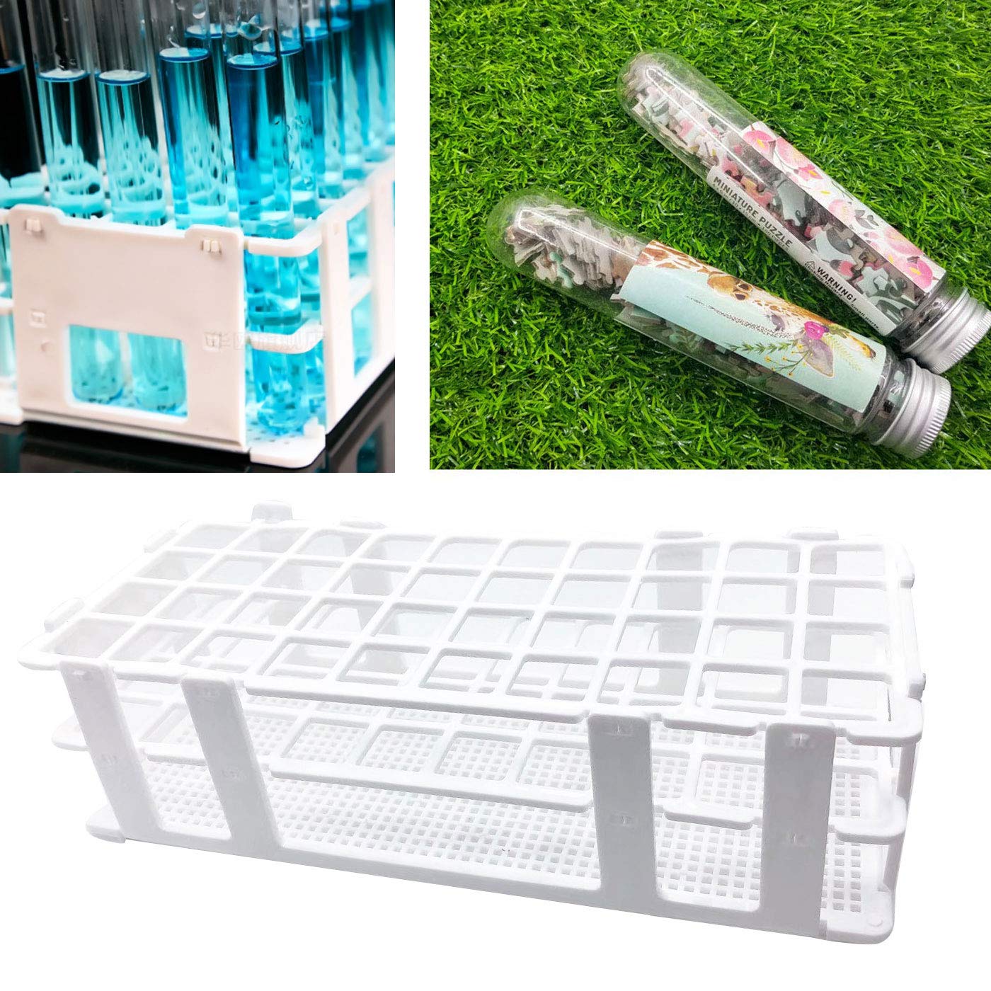 Snapklik.com : Luckkyme Plastic Test Tube Rack 2 Pack White 40 Holes ...