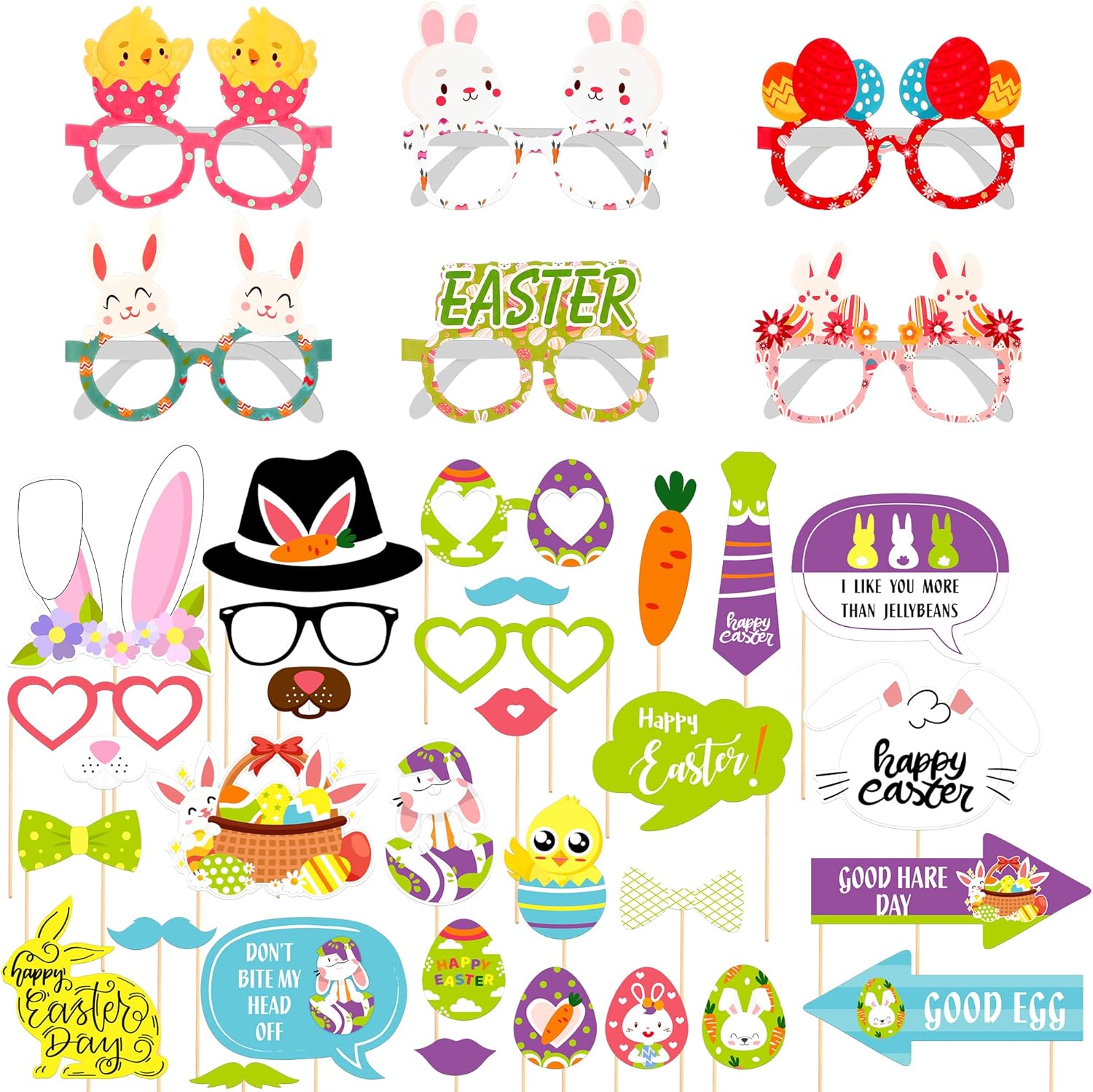 Amazon.com: KatchOn, Easter Photo Booth Props - Huge Pack of 31 ...