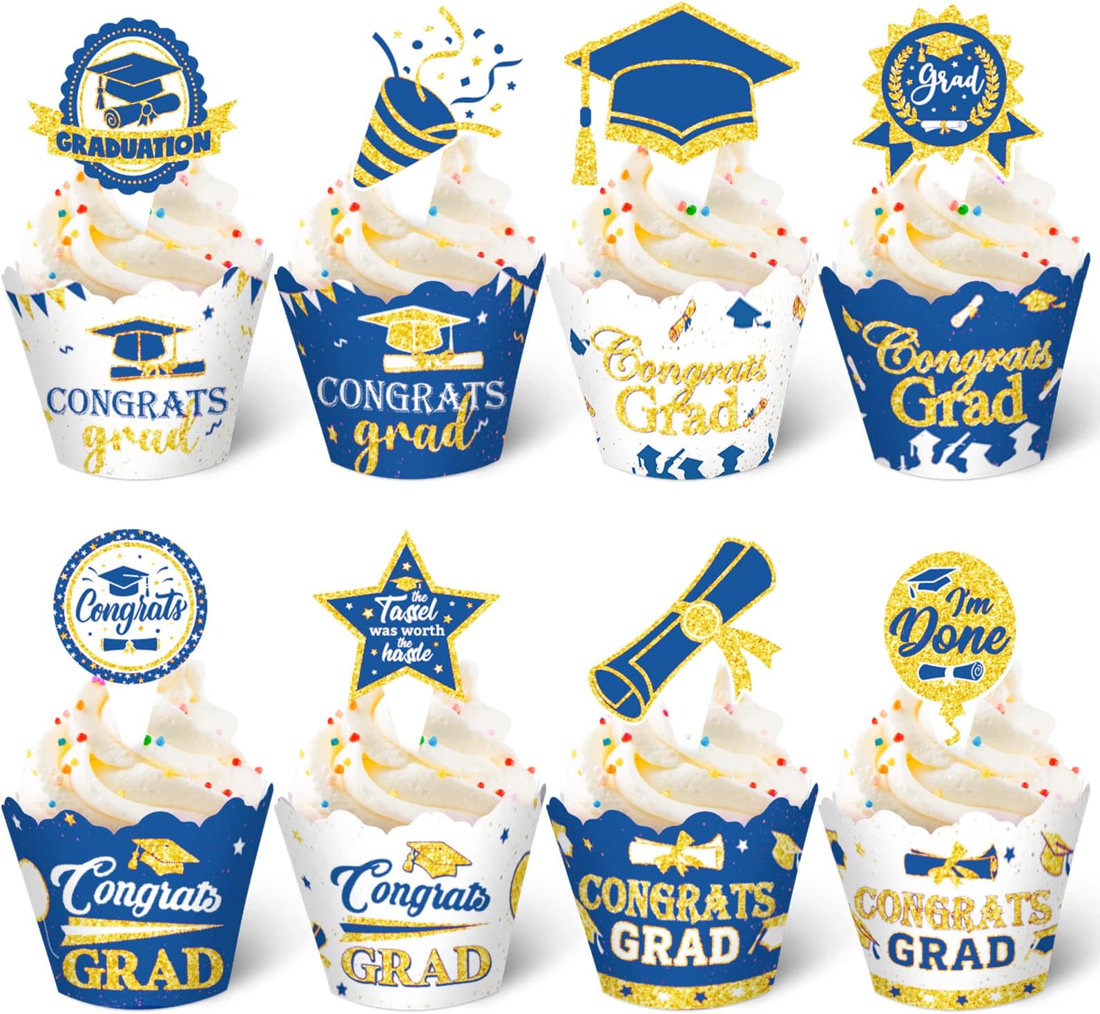 Amazon.com: Nuenen 200 Pcs Graduation Tulip Cupcake Liners 2024 ...
