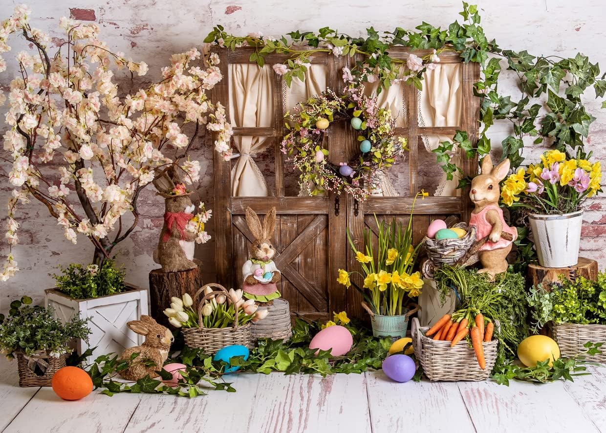 Amazon.com : LYCGS 7X5ft Spring Easter Backdrop Easter Photography ...