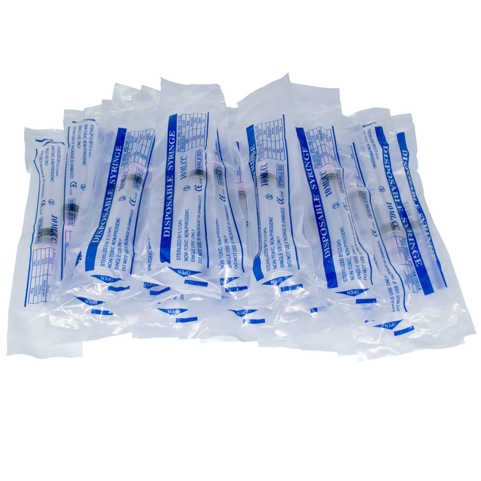 Paquete de 10 jeringas de 10 ml con aguja 18G, jeringa...B07F7K9BMK ...