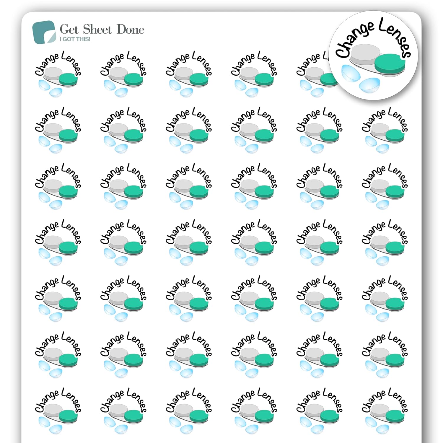 Amazon.com: Contact Lens Replacement Planner Sticker Lenses Reminder ...