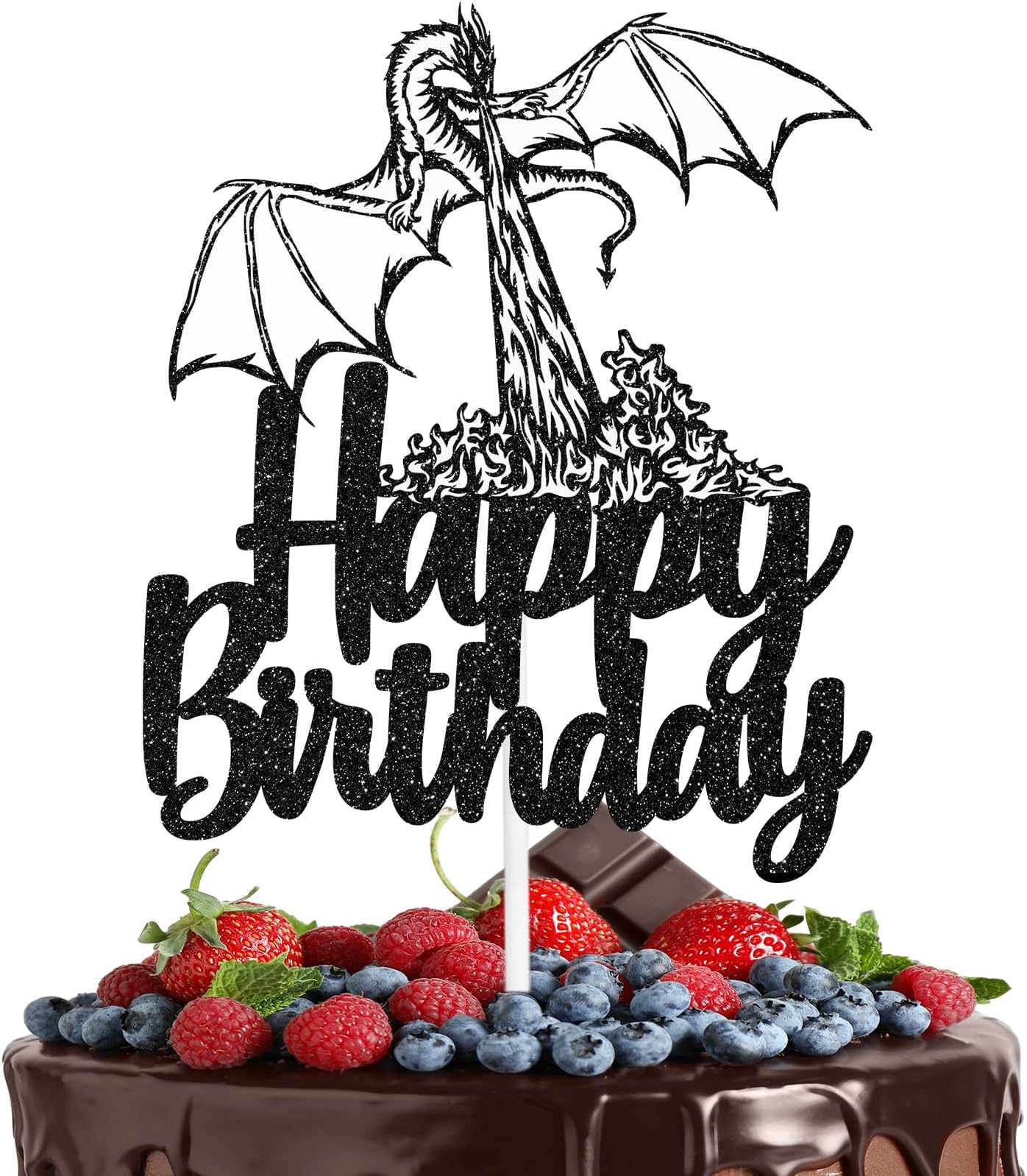 Amazon.com: Arthsdite 1 Pc Dragon Happy Birthday Cake Topper Dragon ...