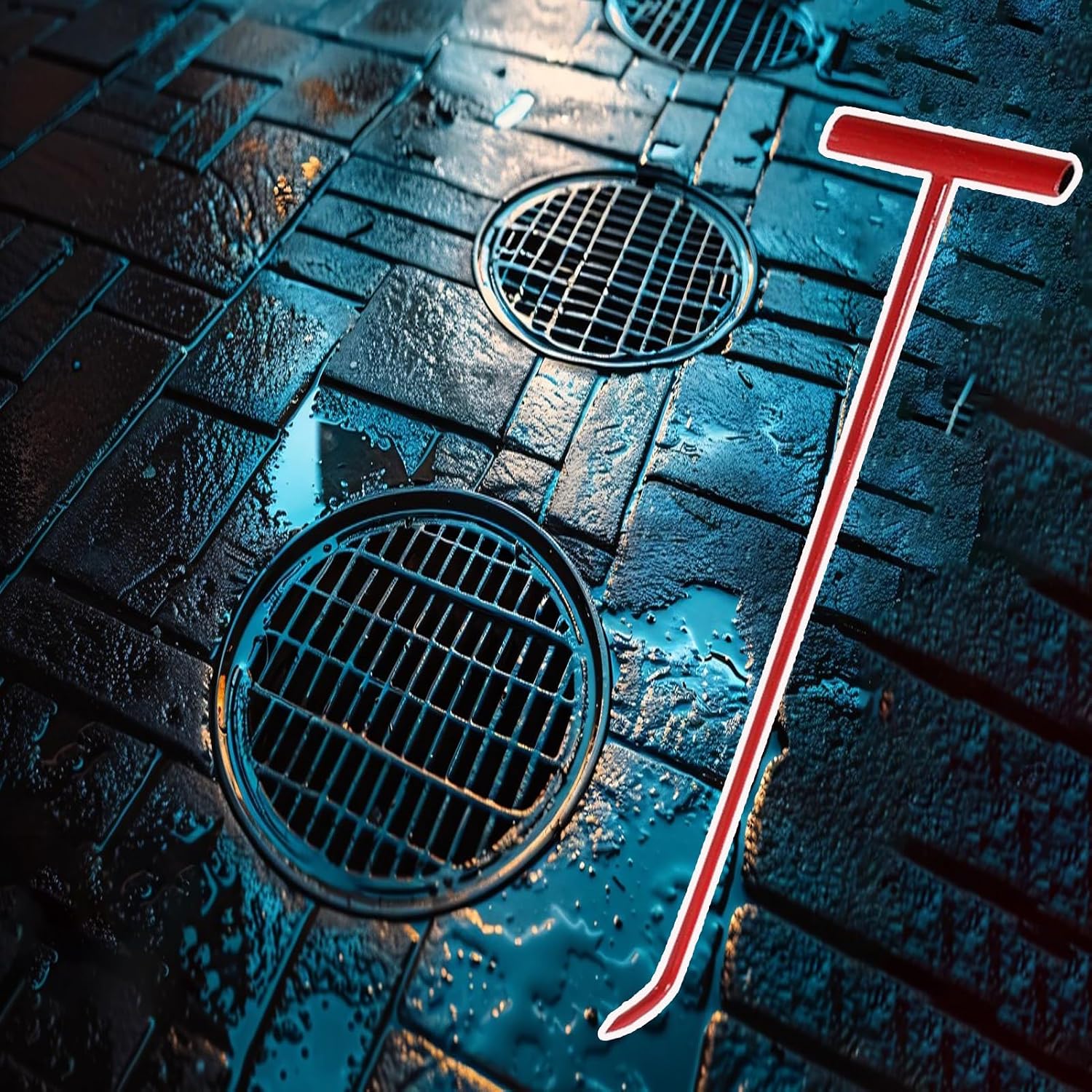 Amazon.com: Manhole Hook Red Manhole Lifter Hook for Outdoor Storm ...