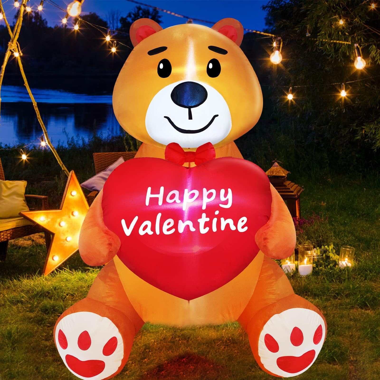 Amazon.com: Syhood 4.3 ft Valentines Day Inflatable with Love Heart ...