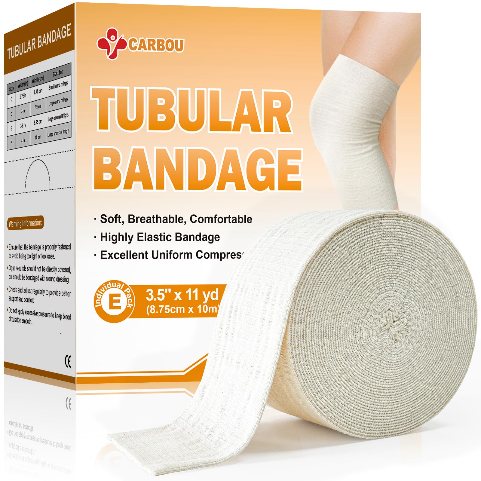 Snapklik.com : Carbou Elasticated Tubular Support Bandage 3.5" X 11 Yd