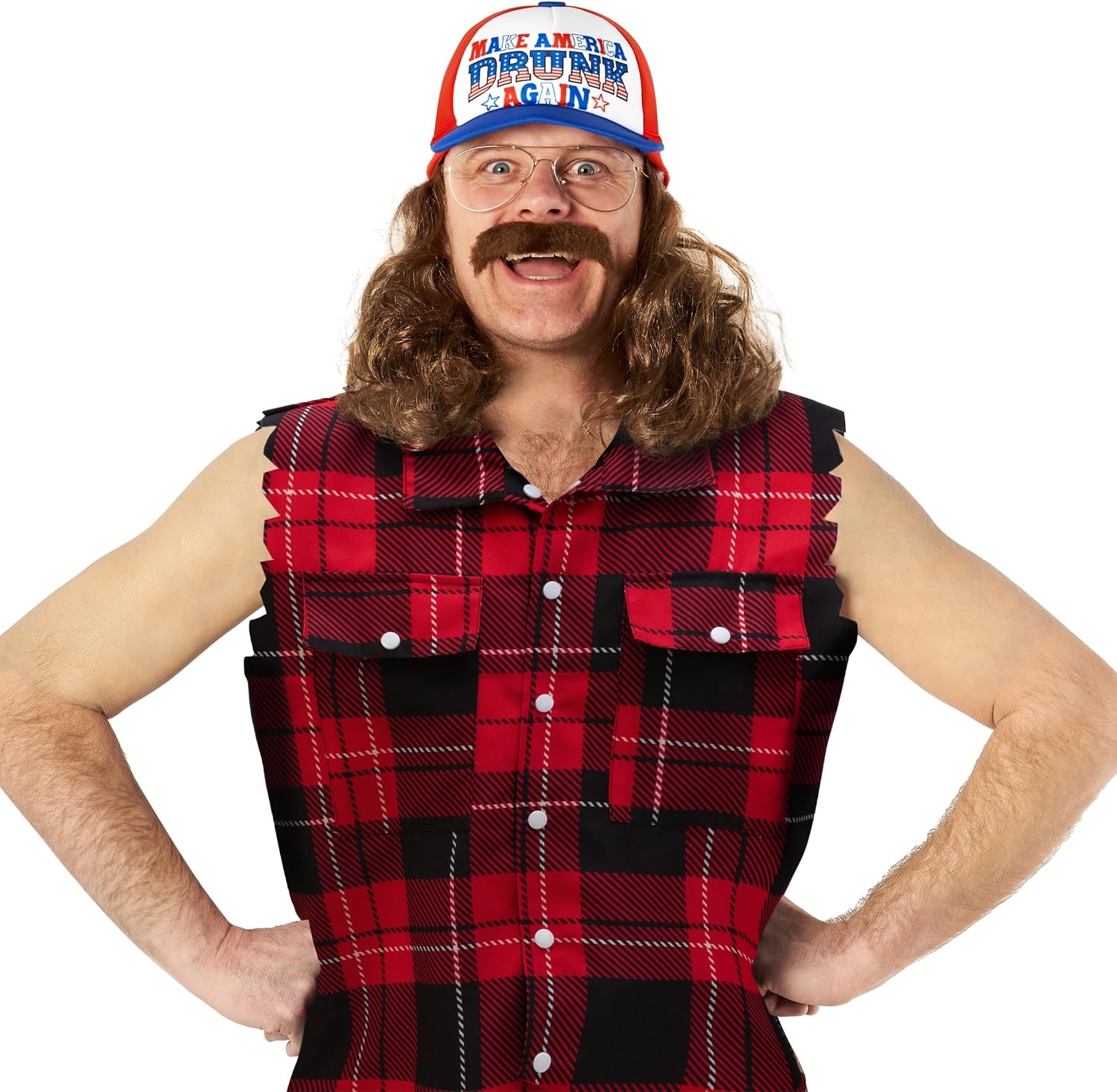 Amazon.com: Morph Trucker Hat With Hair For Mens Halloween Costumes For ...