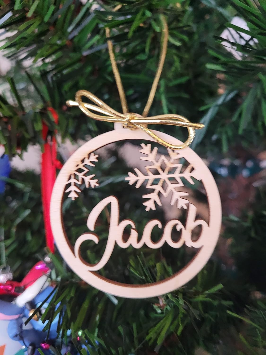 Custom Christmas Ornament Mini, personalized shape with snowflakes ...