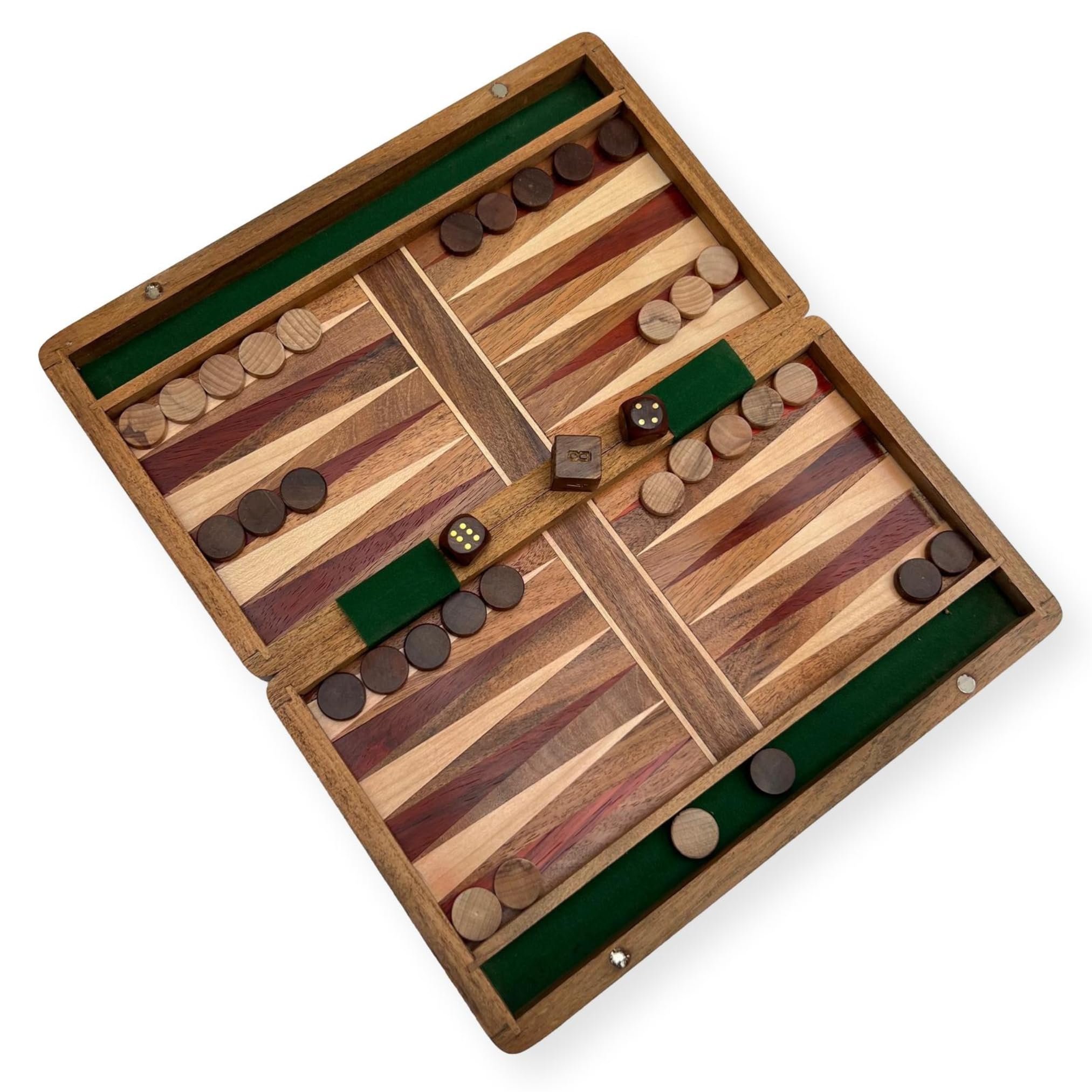 Wooden Inlaid Backgammon Set 36cm x 30cm | Classic Strategy Board Game ...