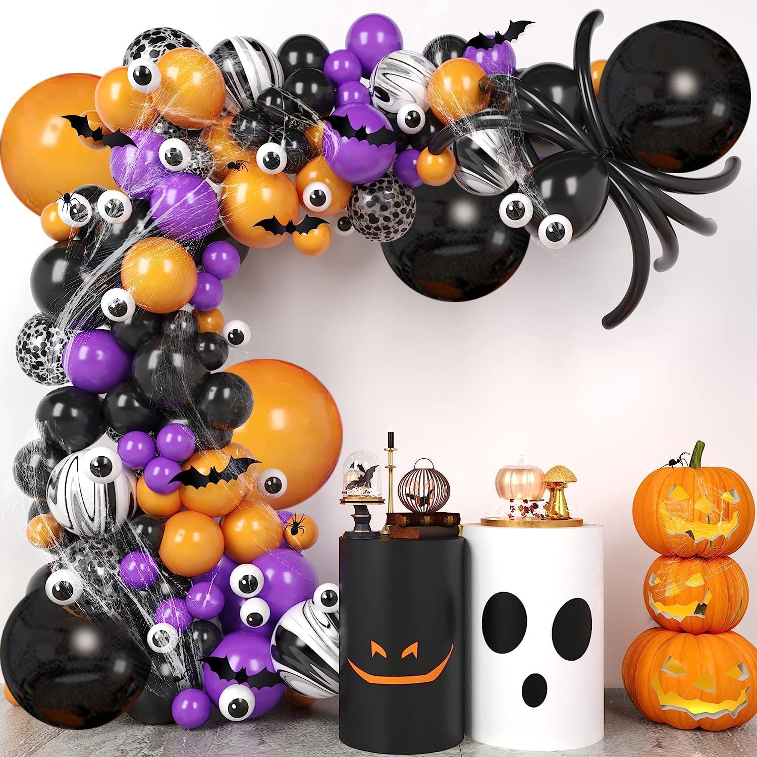 Amazon.com: Halloween Balloons Garland Arch Kit, Black Purple Orange ...
