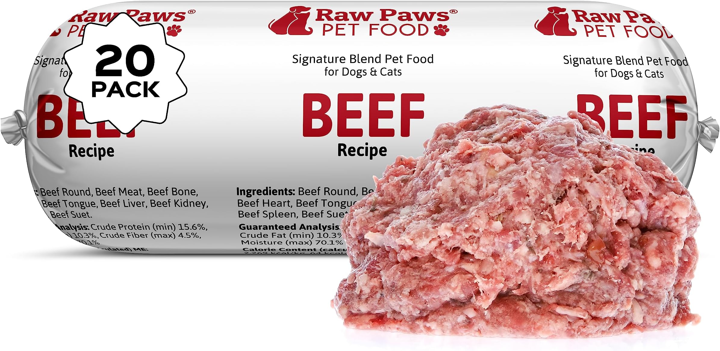 Raw Paws Signature Blend Pet Food for Dogs & Cats - Turkey Recipe - 8 ...