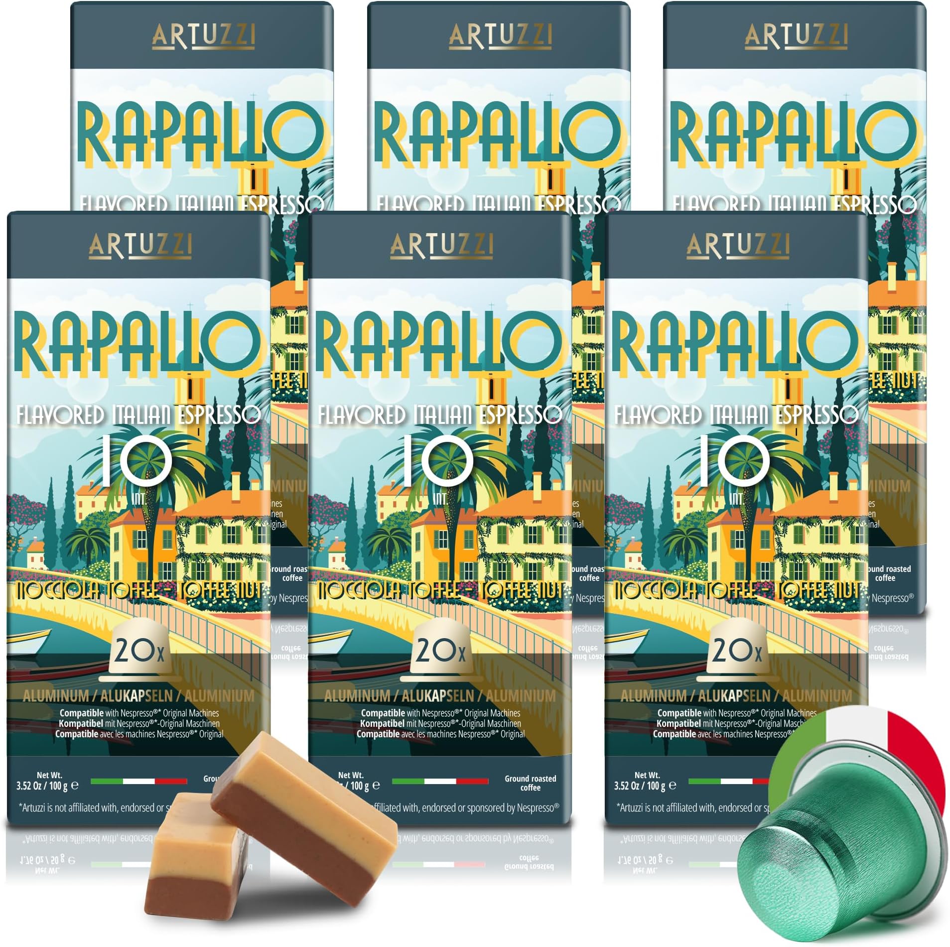 Amazon.com: Artuzzi 120ct Toffeenut Caramel Compatible Nespresso Pods ...