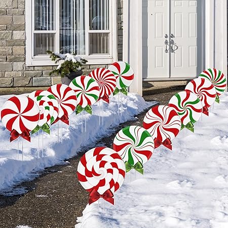 Amazon.com : 15 Pcs Christmas Candy Yard Signs Candy Land Lawn Hanging ...