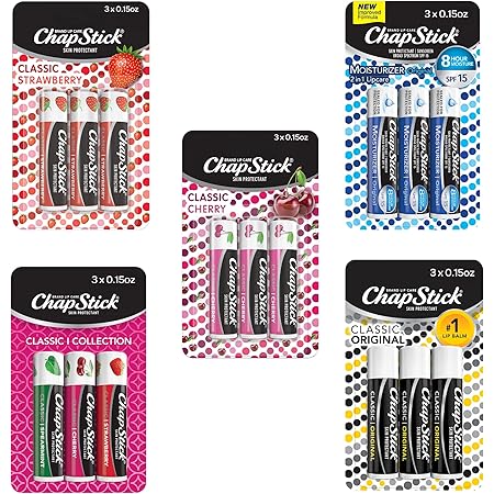 Amazon.com : ChapStick Variety Pack Classic Original, Cherry ...
