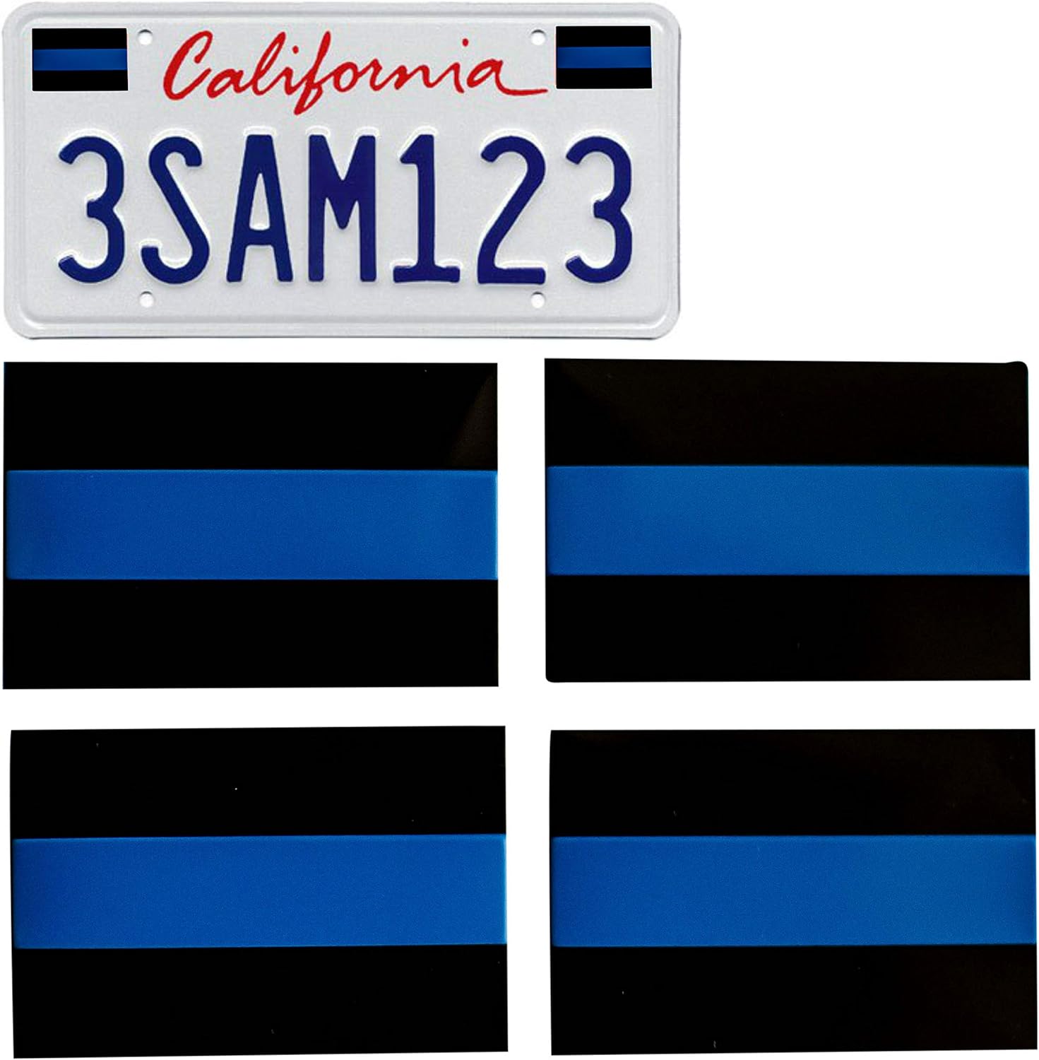 Amazon.com: Aluminum Thin Blue Line Sticker Emblems | in Support of ...