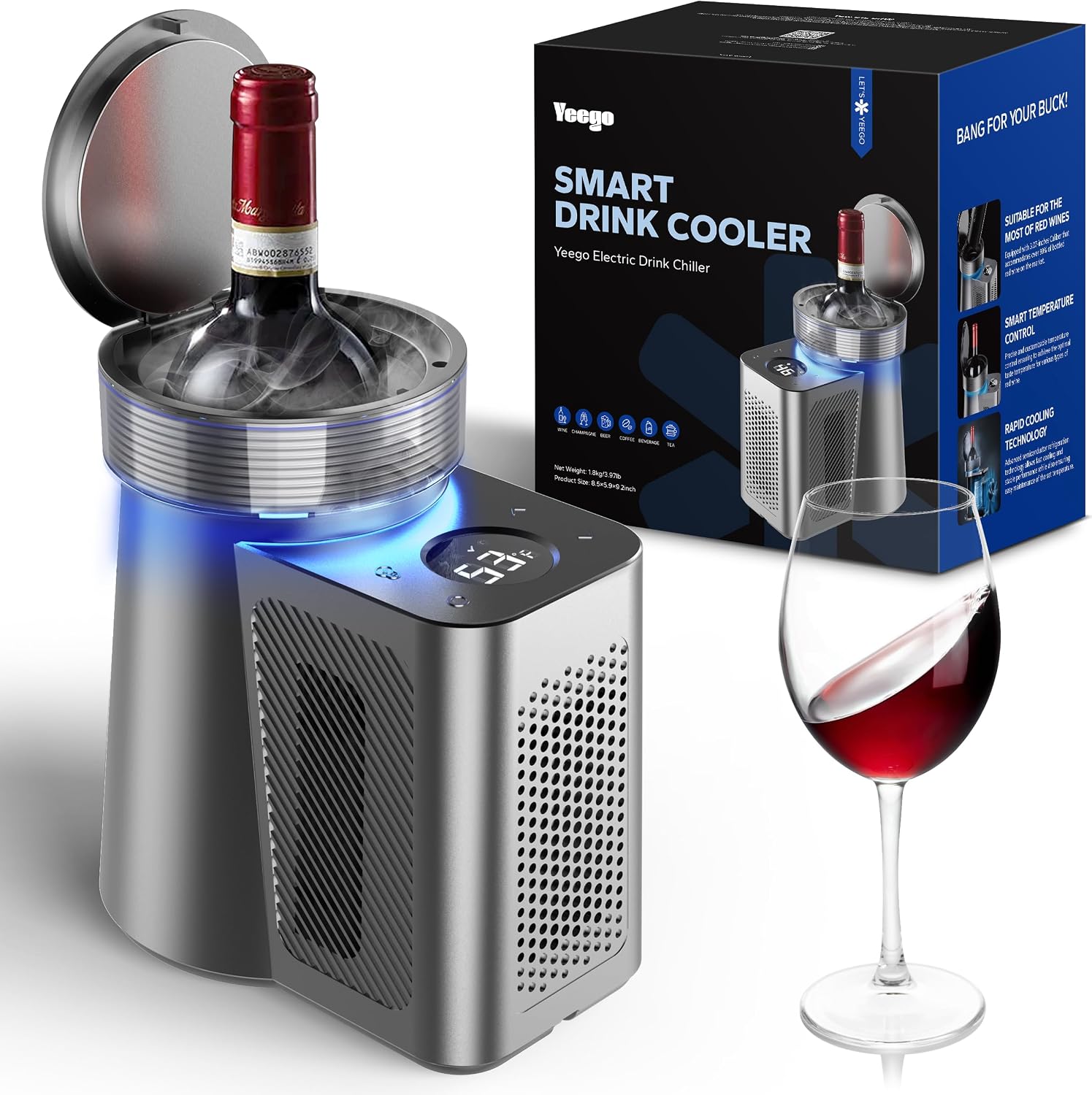 Amazon.com: Electric Wine Cooler, Wine Chiller for 750ml Wine and ...