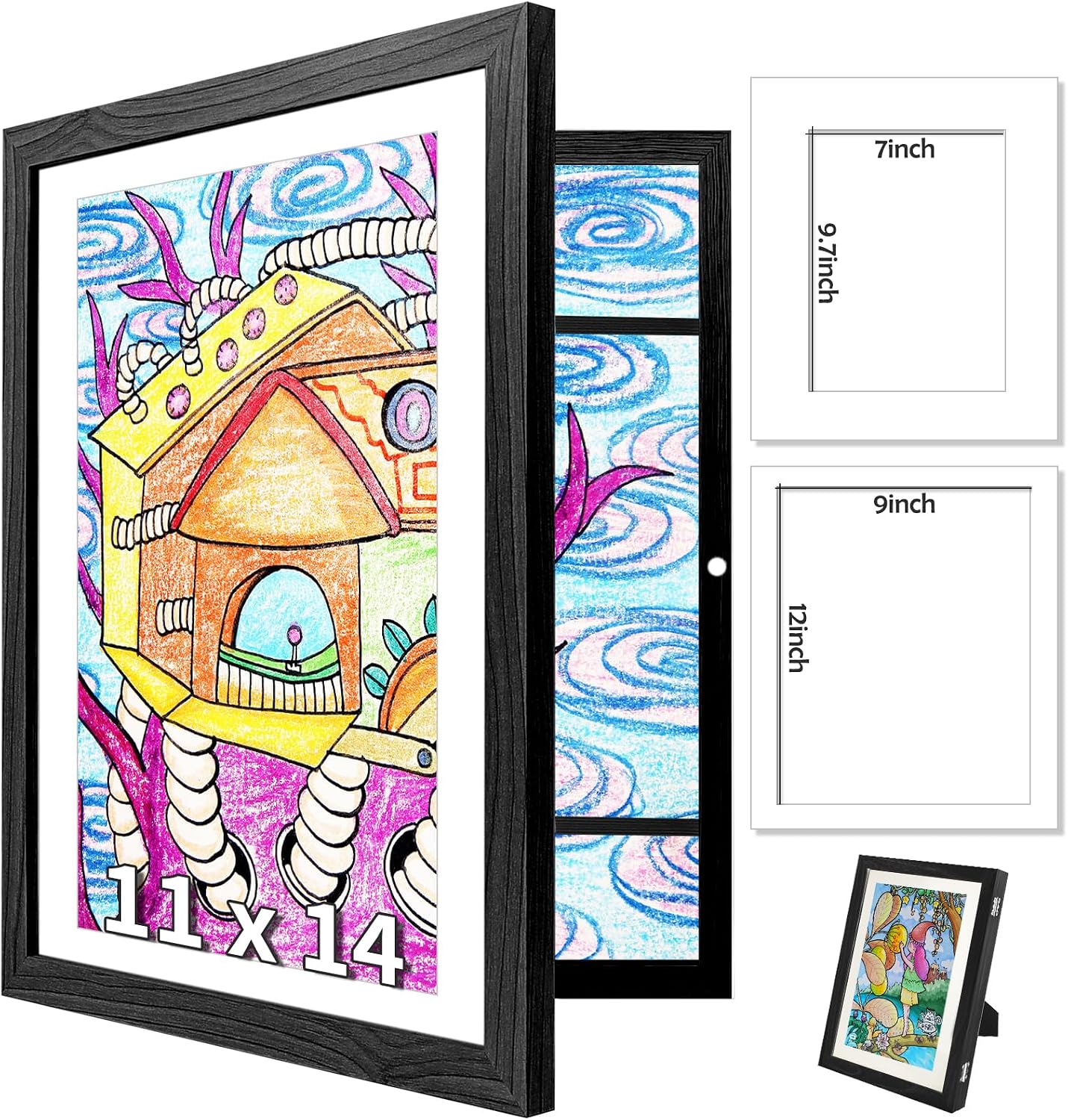 Amazon.com: Hipsignal Kids Art Frame, 11x14 Artwork Frames Changeable ...