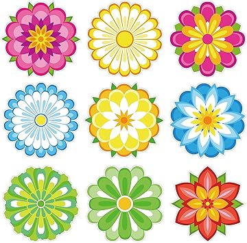 Amazon.com: Lucleag 45 PCS Spring Flower Cutouts for Bulletin Board ...