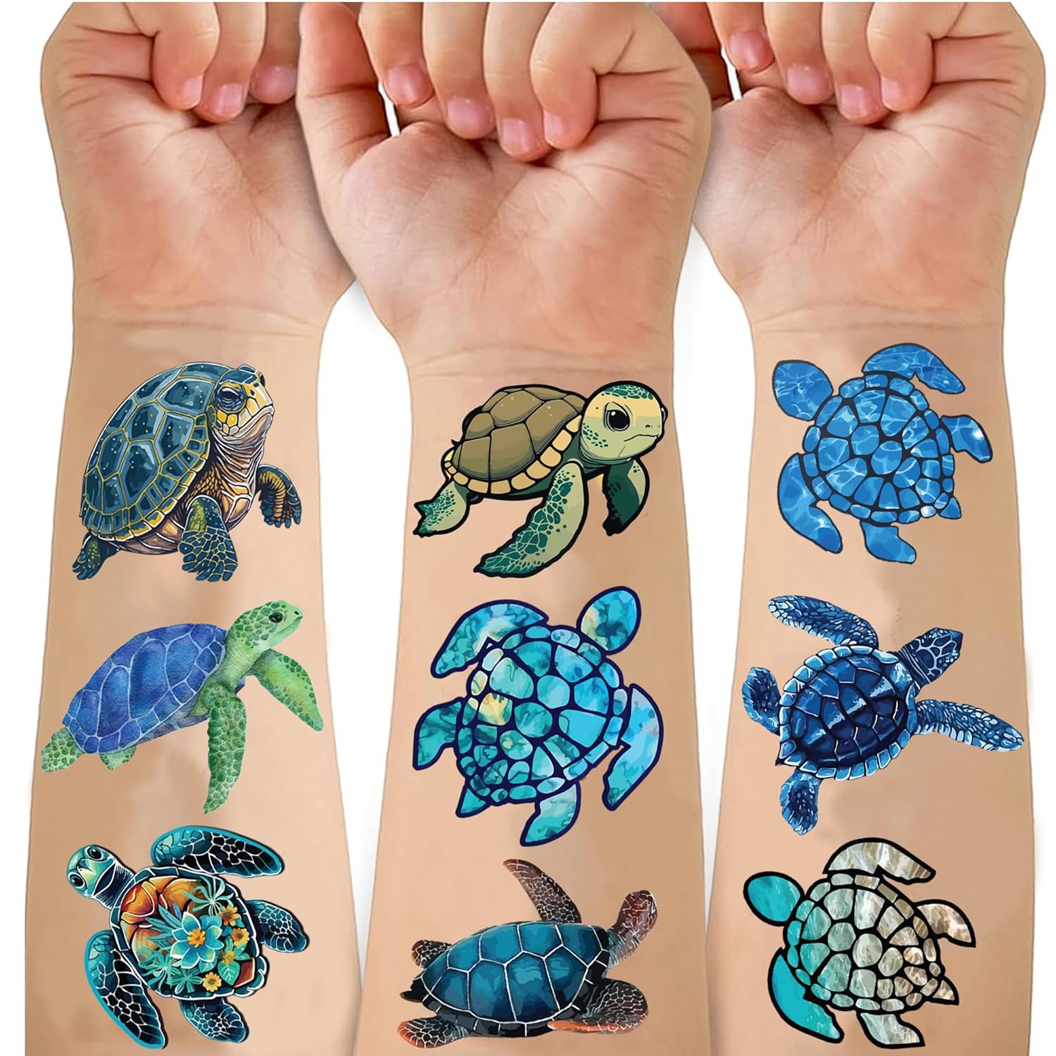 48 Pcs Sea Turtle Temporary Tattoos, Turtle Waterproof Temporary Tattoo ...