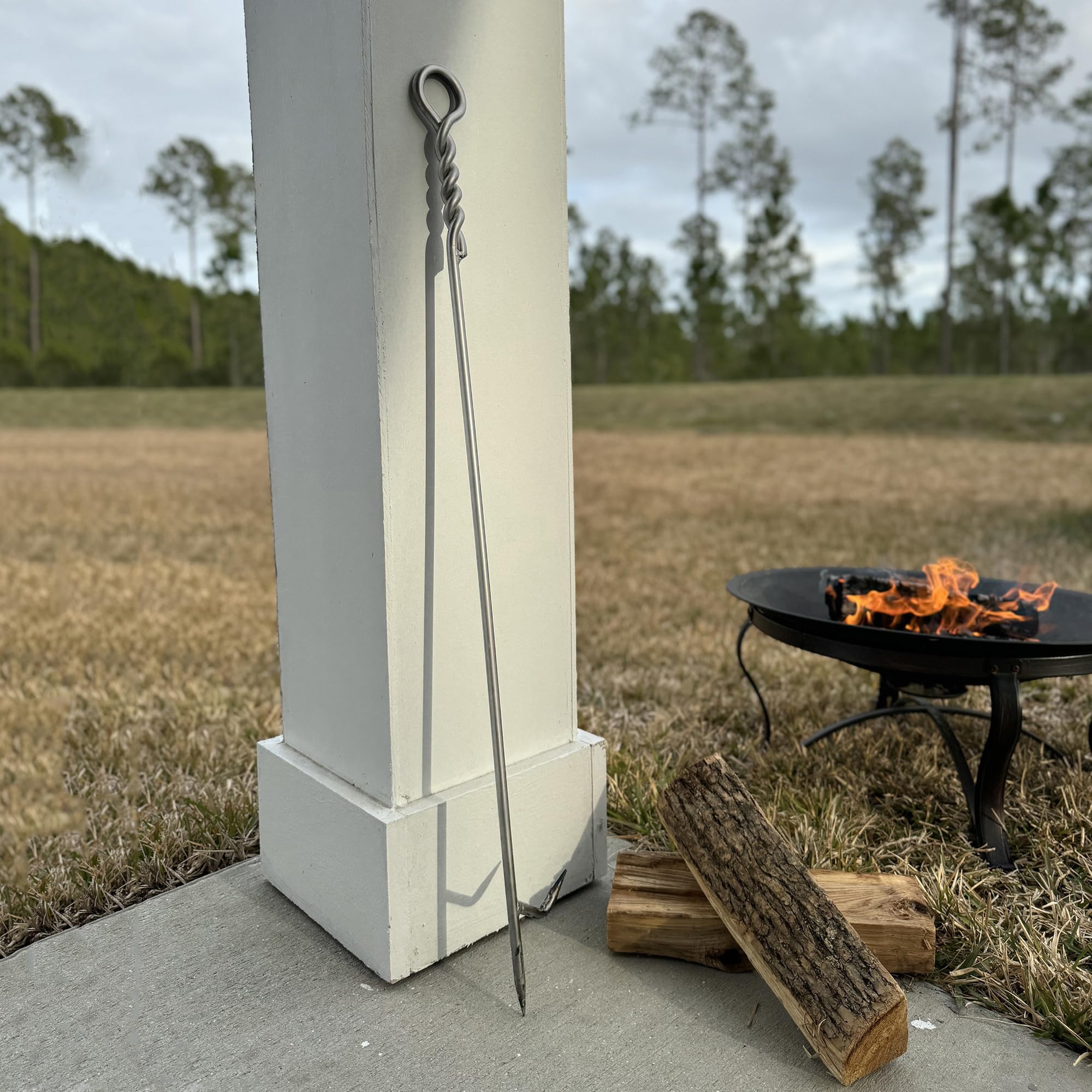 Snapklik.com : CKLT Fire Poker For Fire Pit 40in Twisted Rope Design ...