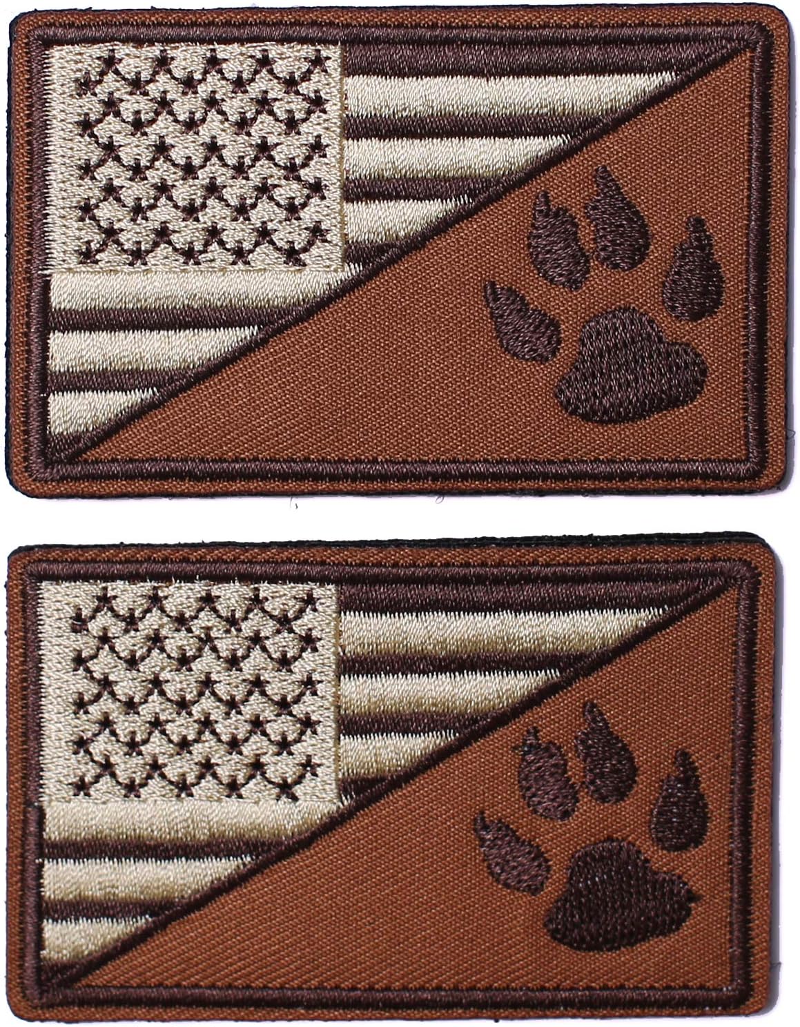 Amazon.com: Tactical US Flag with Tracker Paw Patriot Milltary Embroidered Applique Morale Hook ...