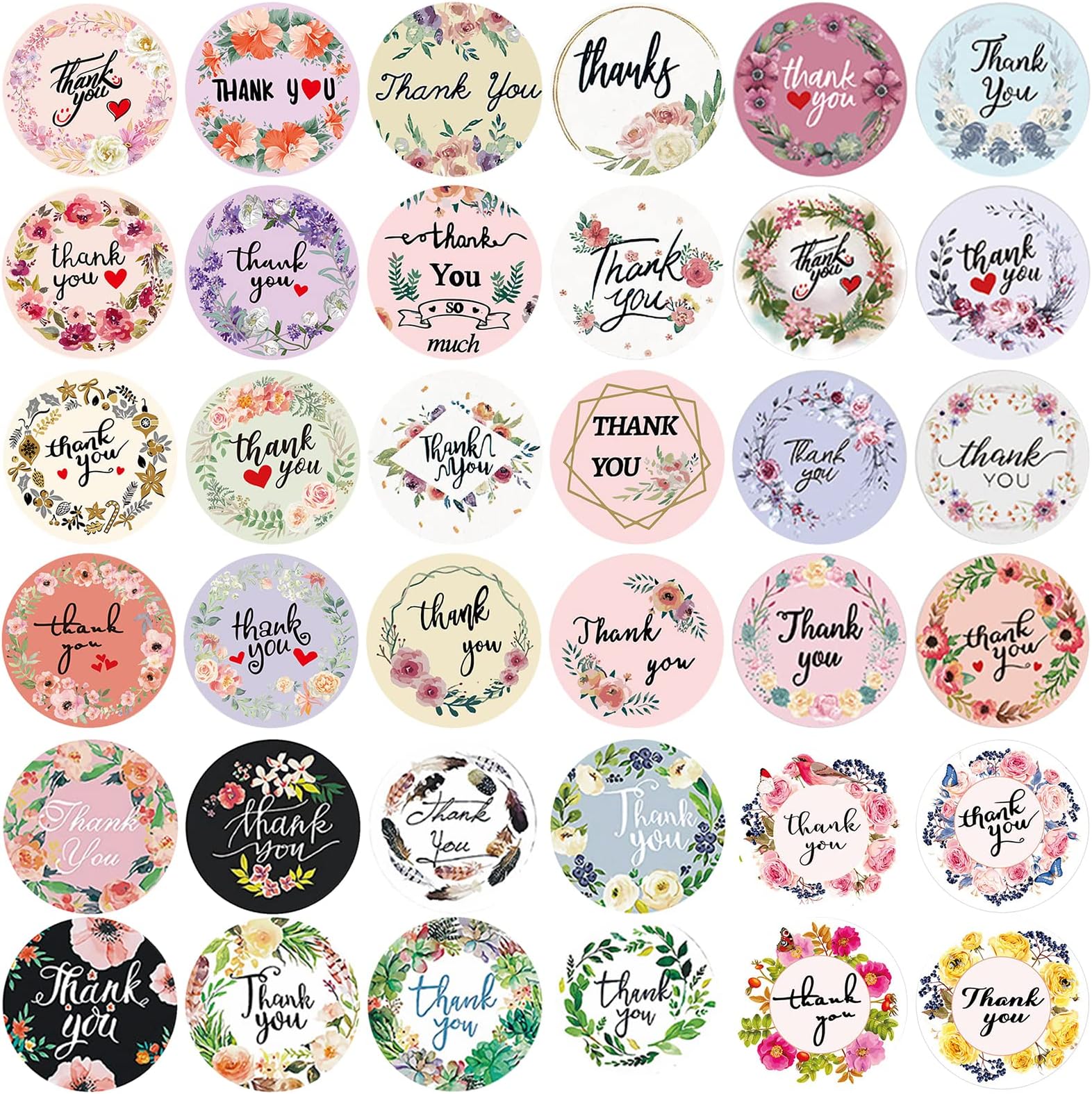 Amazon.com : Outus 1000 Pieces Rainbow Thank You Label Stickers 1.5 ...