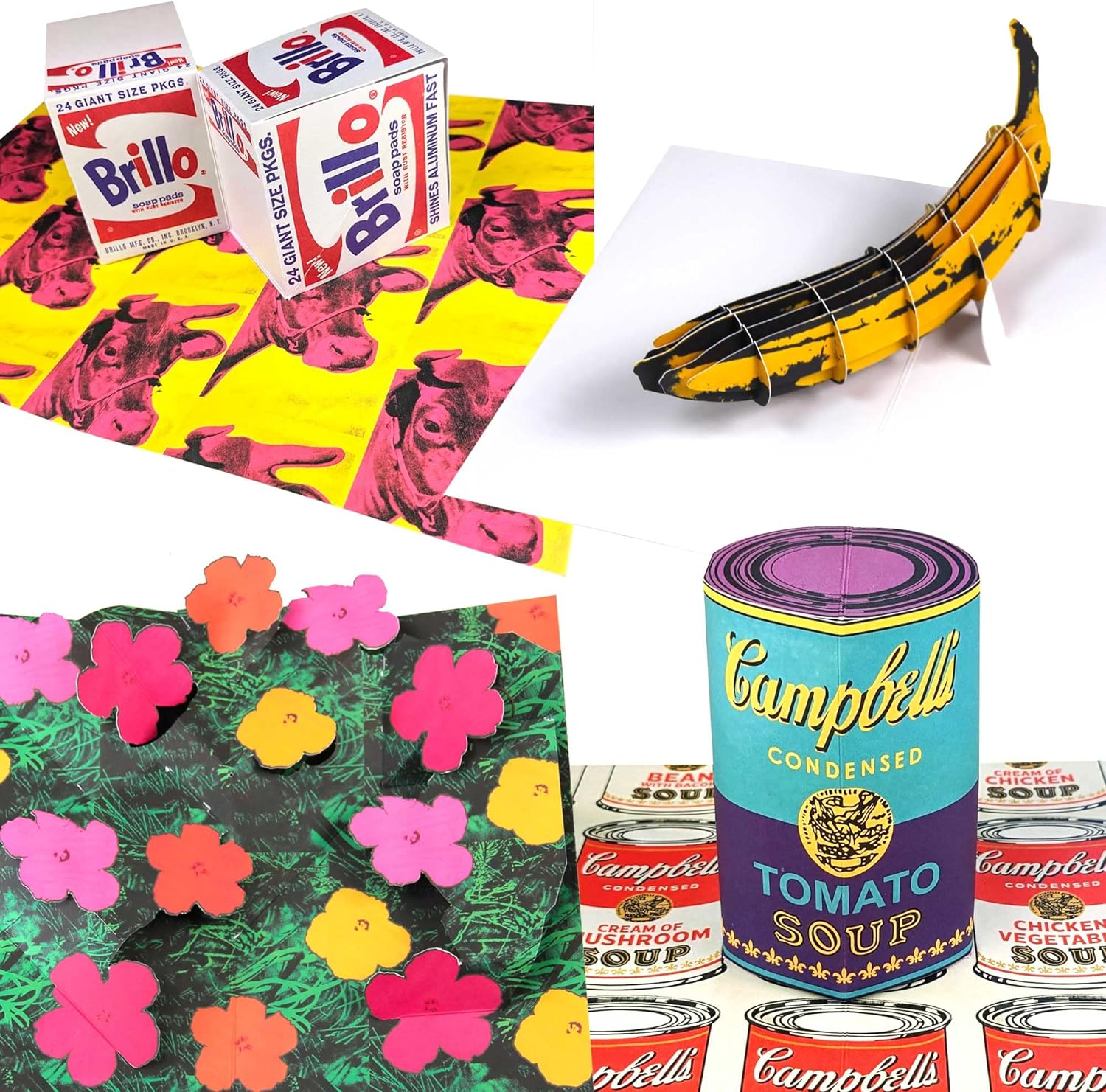 Amazon.com : Andy Warhol Pop Art 3D Pop Up Greeting Card Box Set of 8 ...
